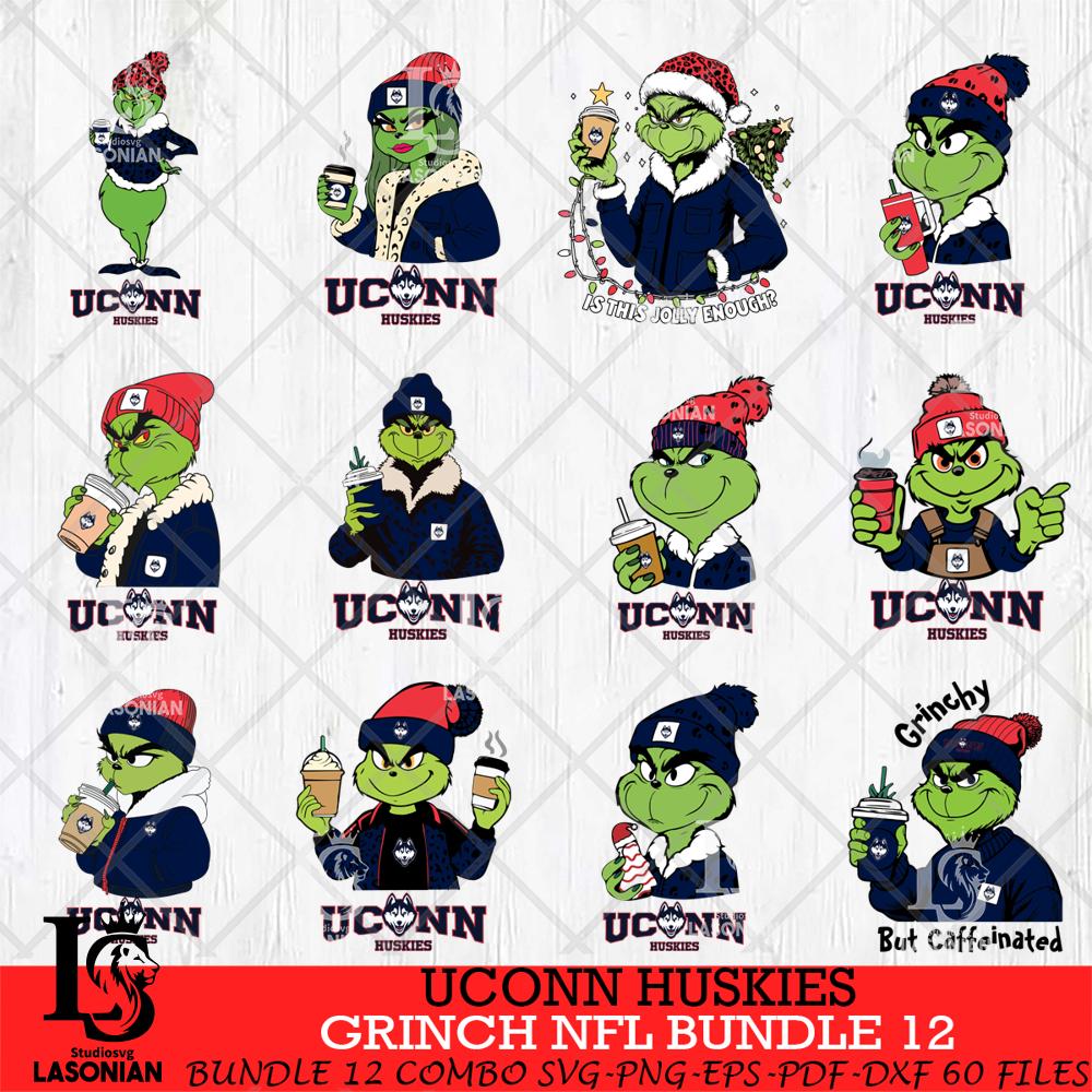 UConn Huskies Grinch NFL Bundle 12 SVG – lasoniansvg