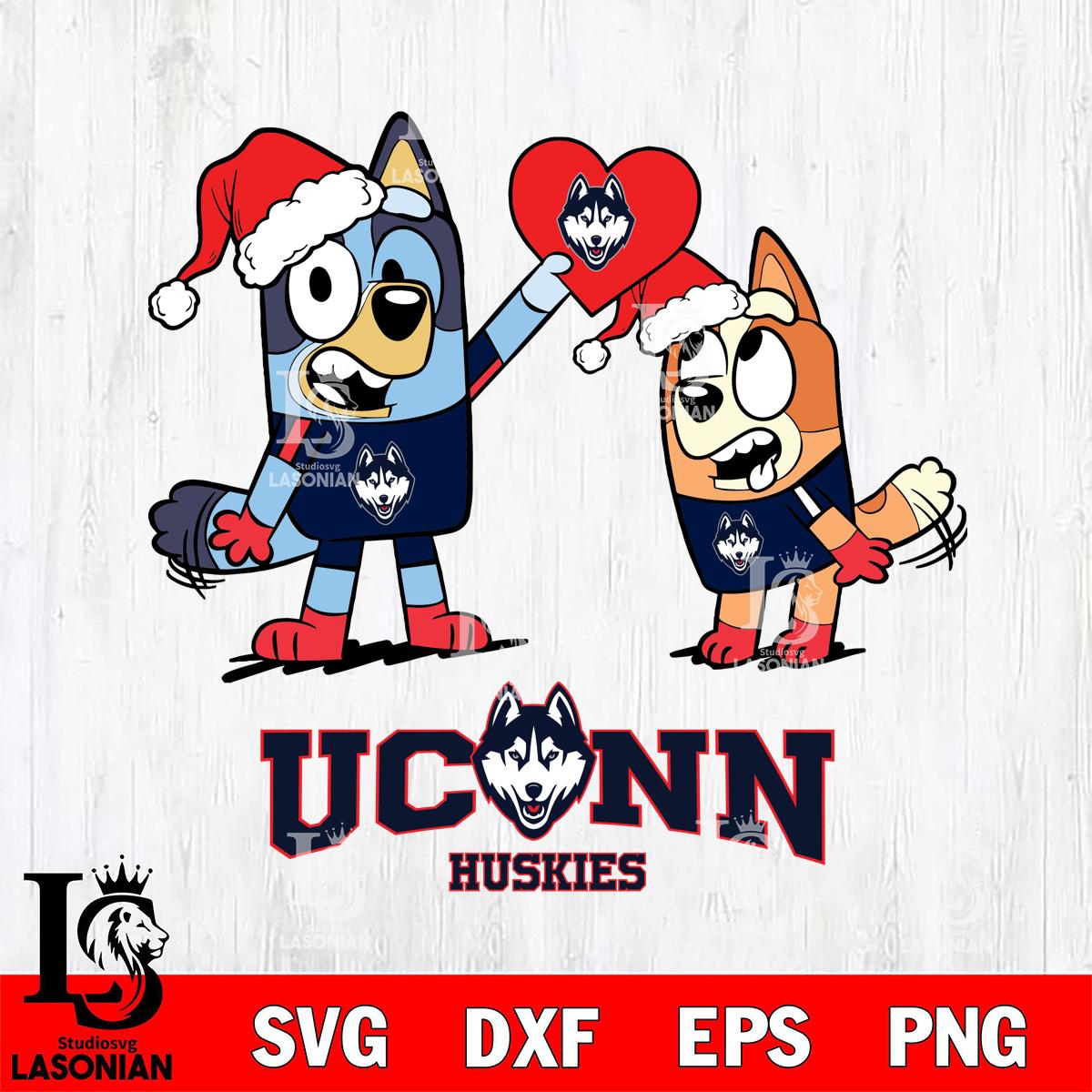 UConn Huskies Love Bluey Christmas – lasoniansvg