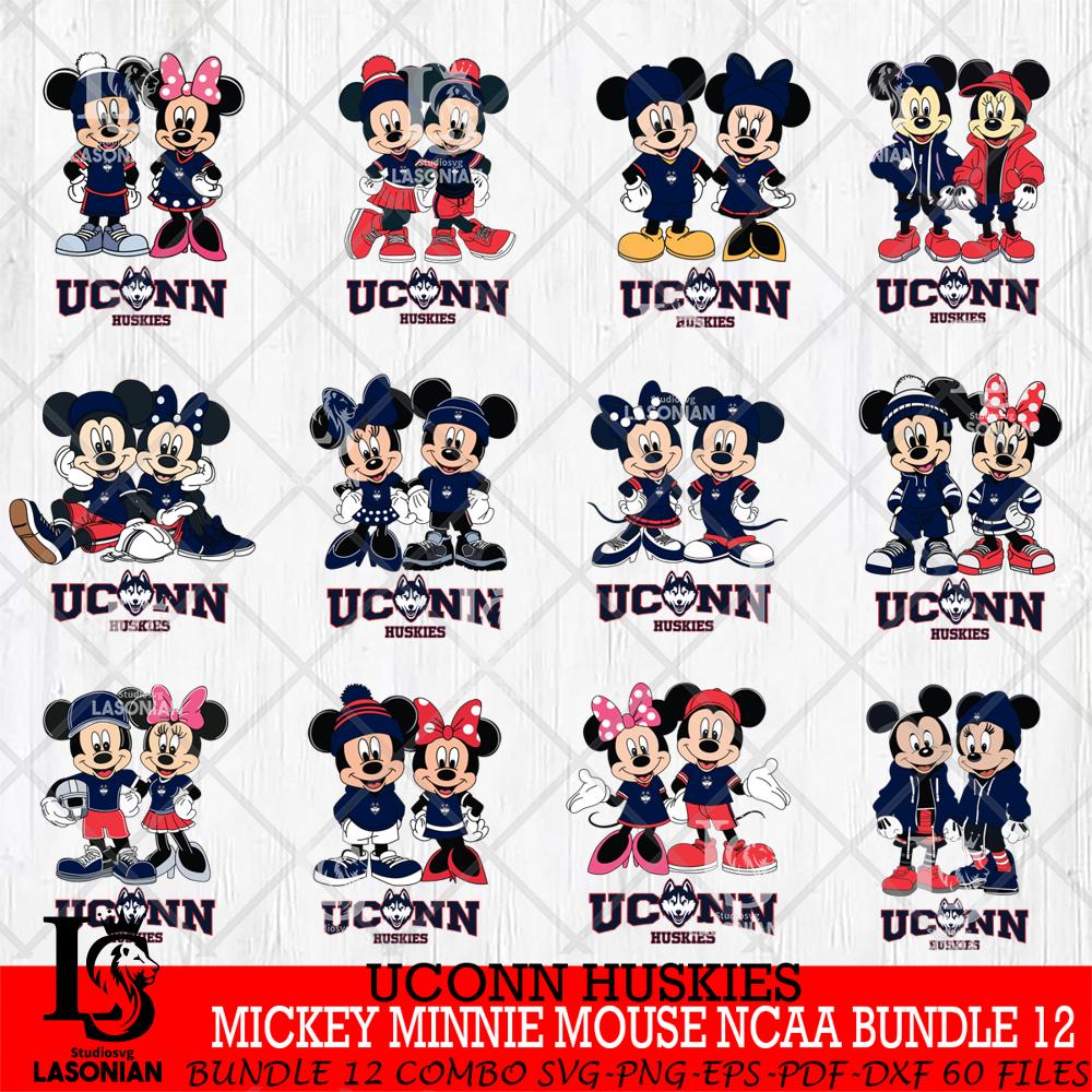 UConn Huskies Mickey Minnie Mouse NCAA Bundle 12 – lasoniansvg