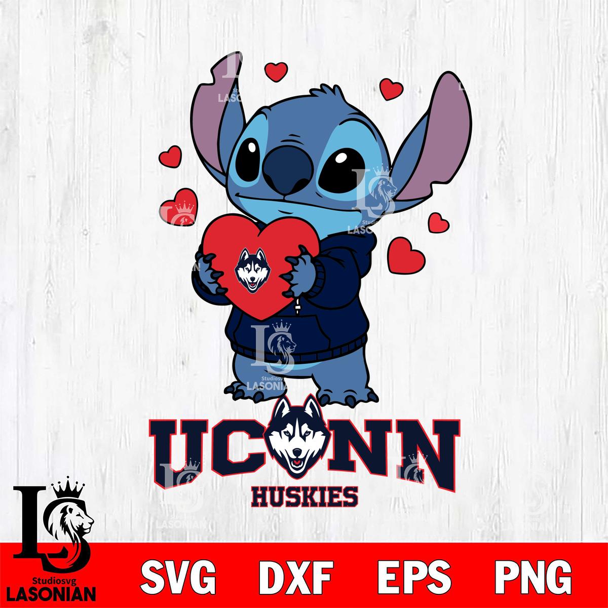 UConn Huskies Stitch heart Digital Download, NCAA SVG DXF EPS PNG PDF ...