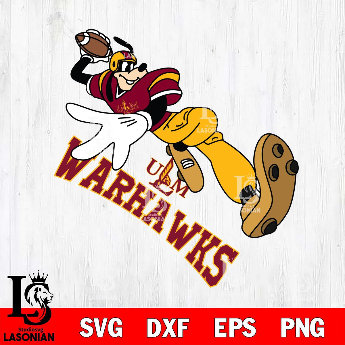 UL Monroe Warhawks Goofy rugby player – lasoniansvg