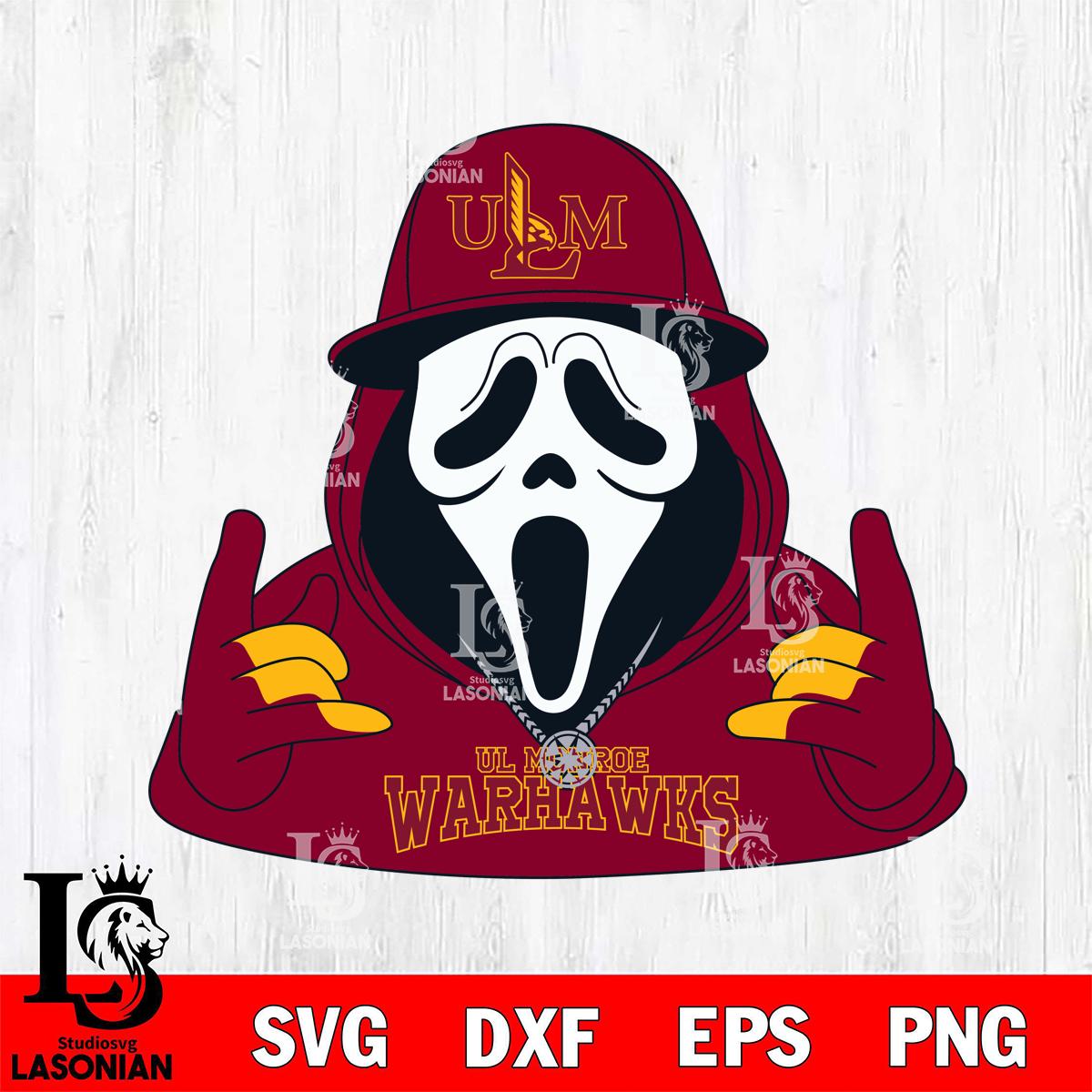 UL Monroe Warhawks Horror Character Ghostface Sport – lasoniansvg
