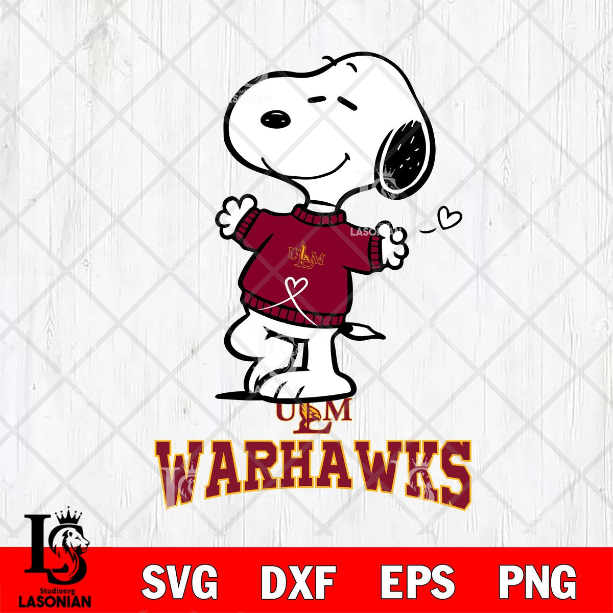 UL Monroe Warhawks snoopy cartoon illustration File cut , Criucut ...