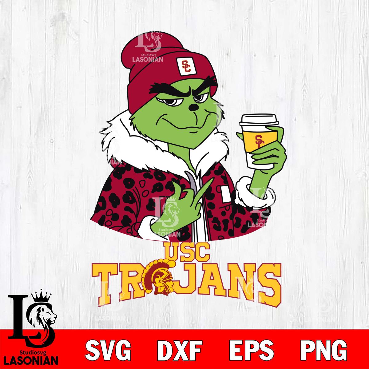 USC Trojans Boujee Grinch Leopard Christmas – lasoniansvg