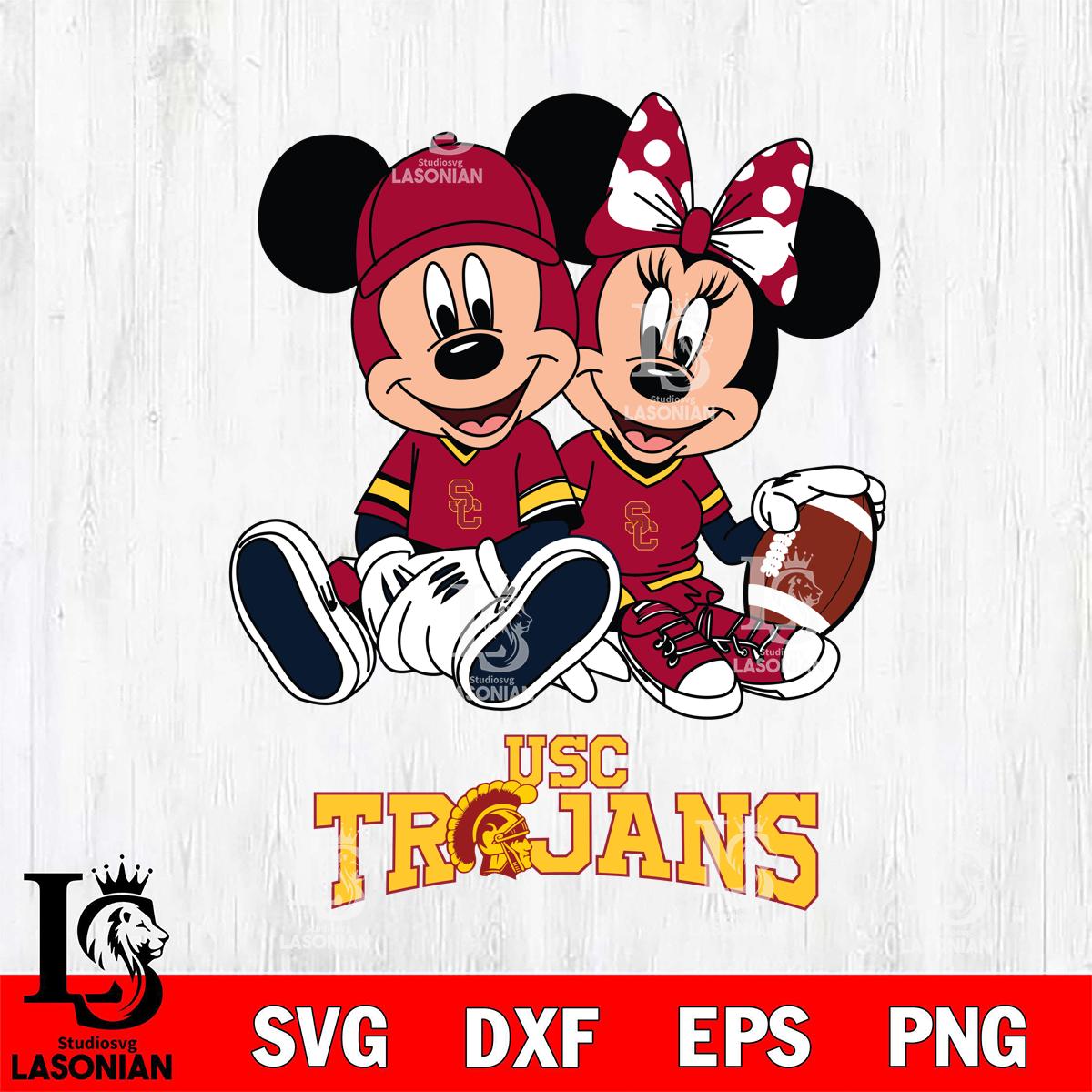 USC Trojans Disney Mickey And Minnie Football – lasoniansvg