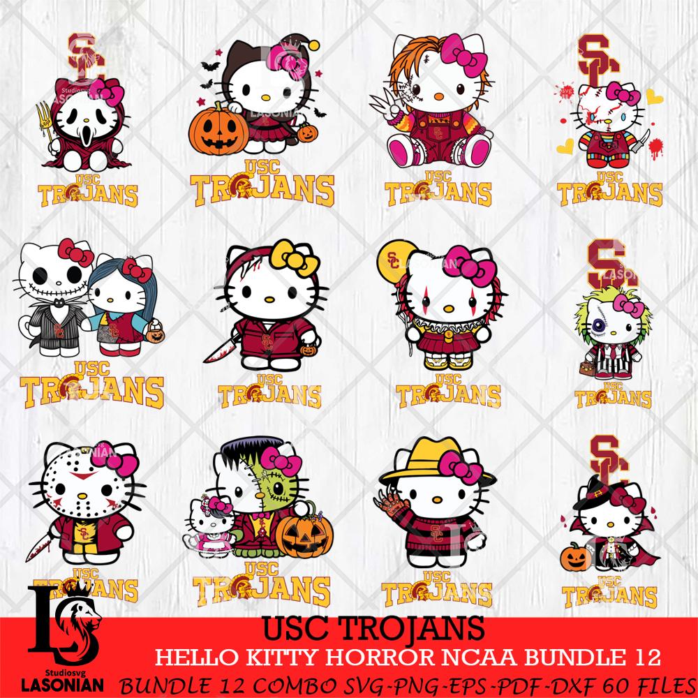 USC Trojans Hello Kitty Horror NCAA Bundle 12 SVG – lasoniansvg