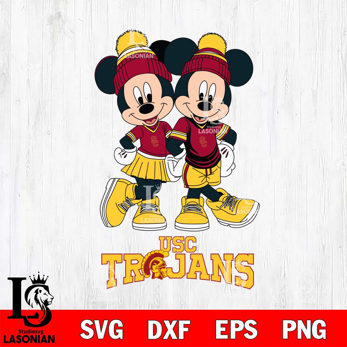 USC Trojans Mickey And Minnie Mouse Football – lasoniansvg