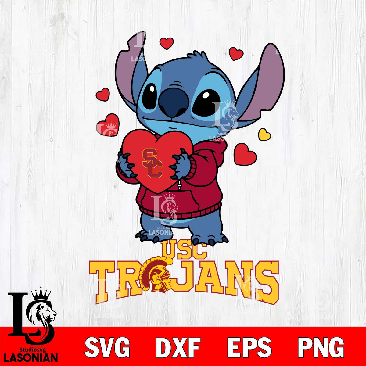 USC Trojans Stitch heart Digital Download, NCAA SVG DXF EPS PNG PDF ...