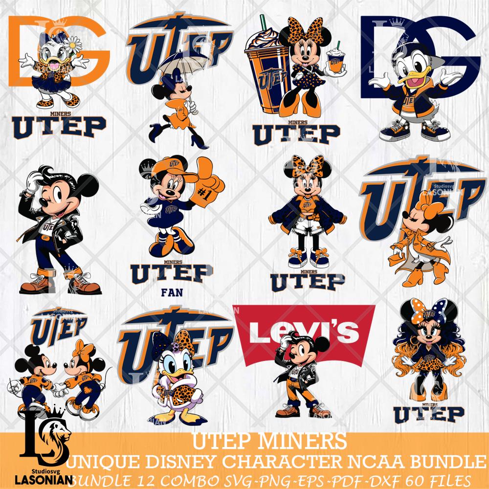 UTEP Miners Disney character NCAA Bundle 12 – lasoniansvg