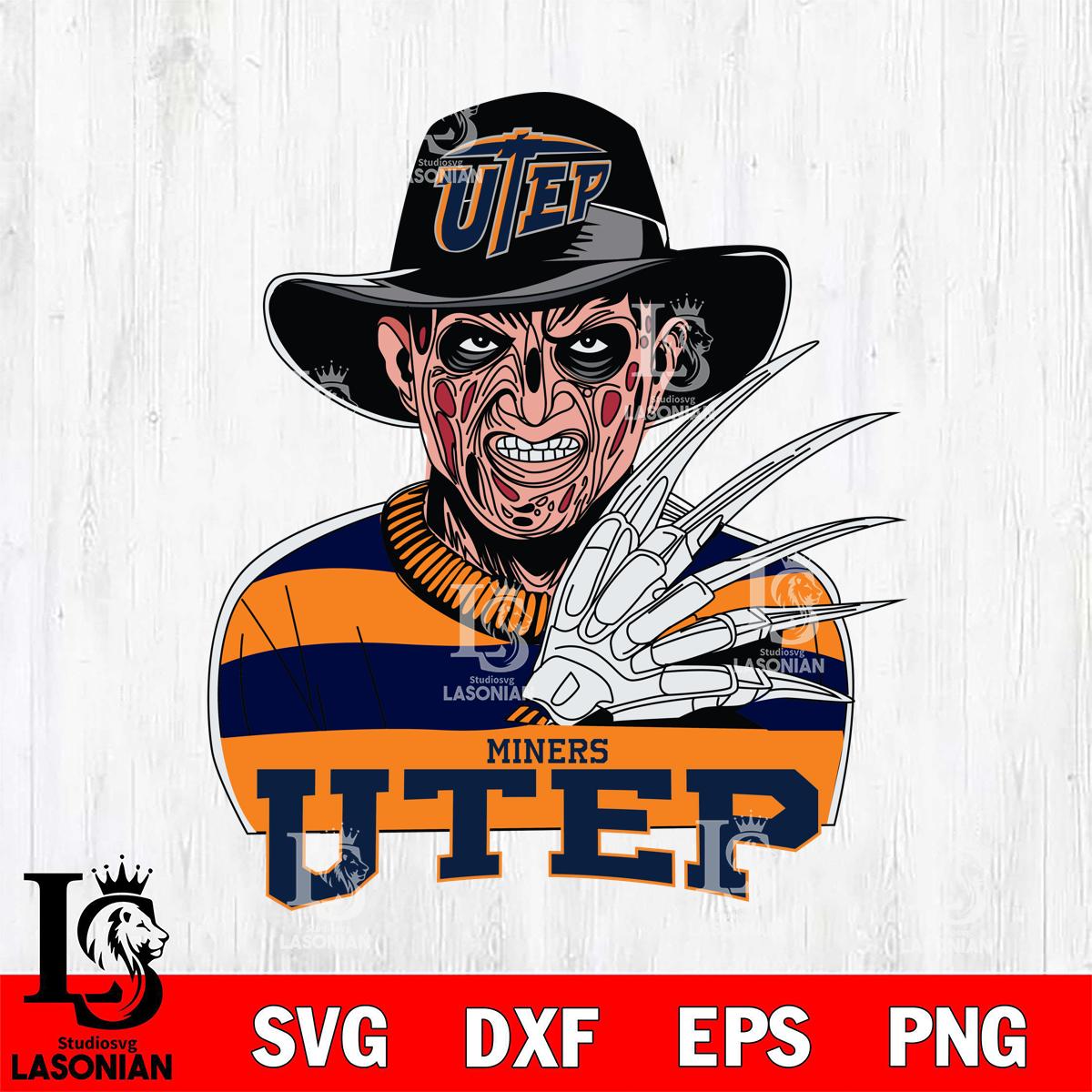 UTEP Miners Freddy Krueger Horror Halloween – lasoniansvg