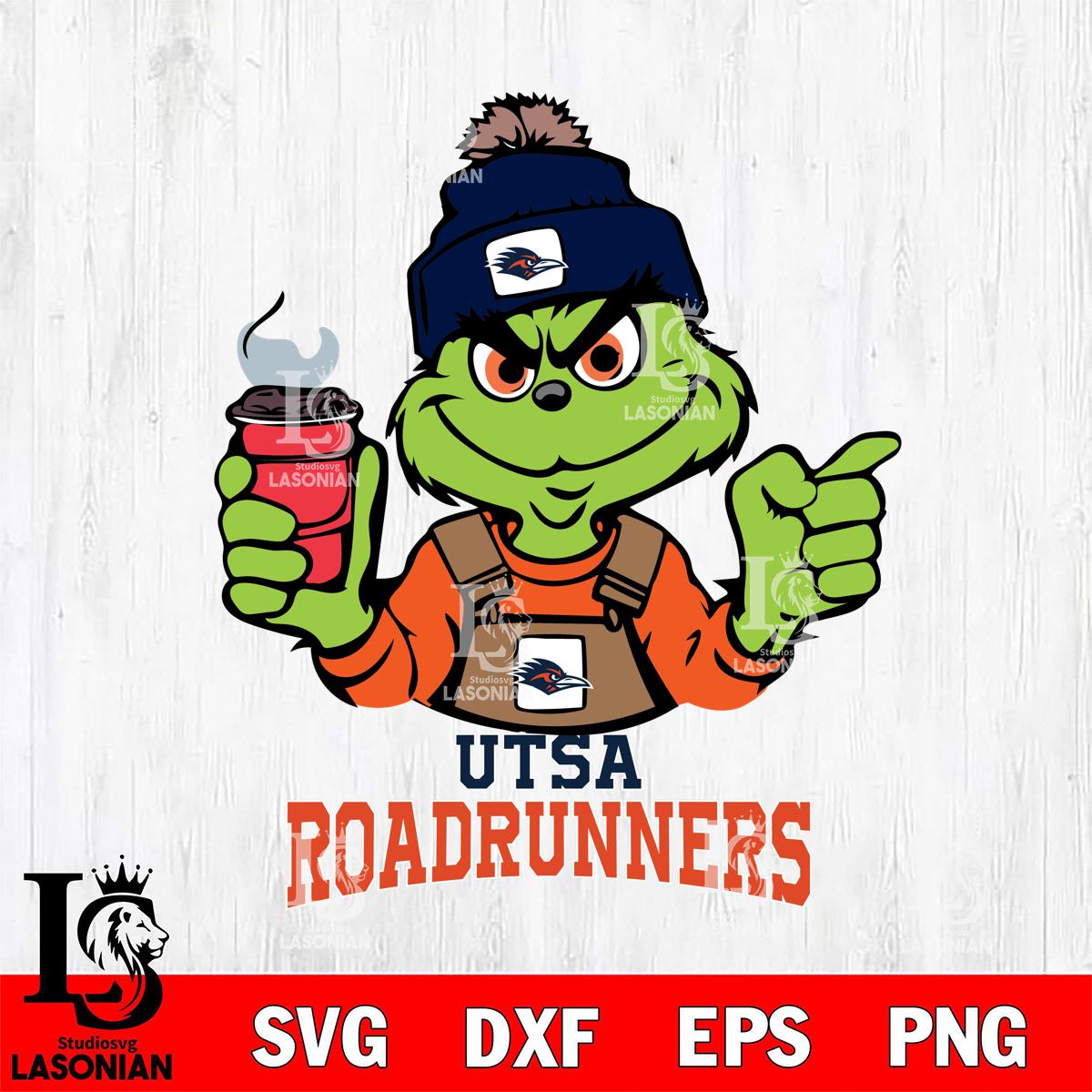 UTSA Roadrunners Grinch with coffee – lasoniansvg