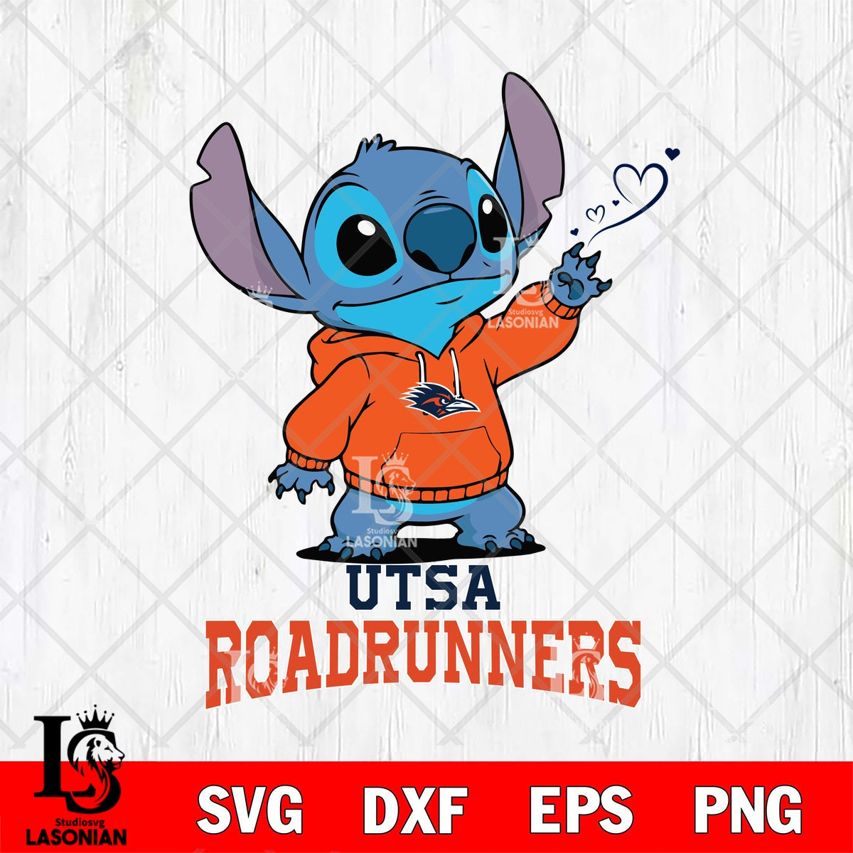 UTSA Roadrunners Stitch Magic Heart File cut , Football Criucut ...