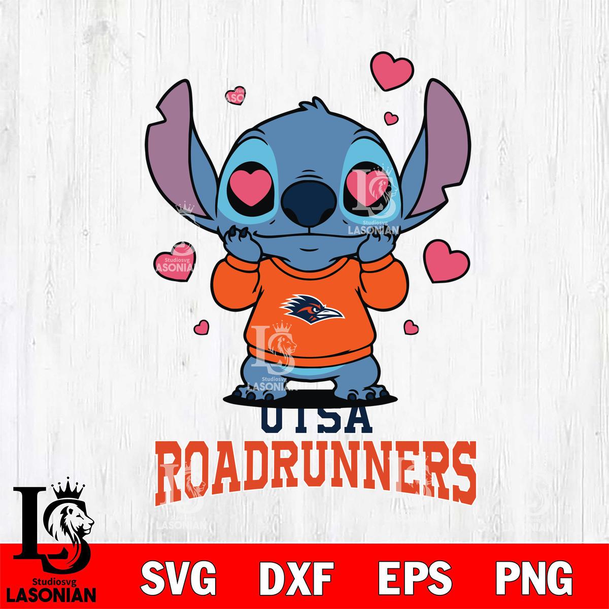 UTSA Roadrunners Stitch Valentine Heart Digital Download, NCAA SVG DXF ...