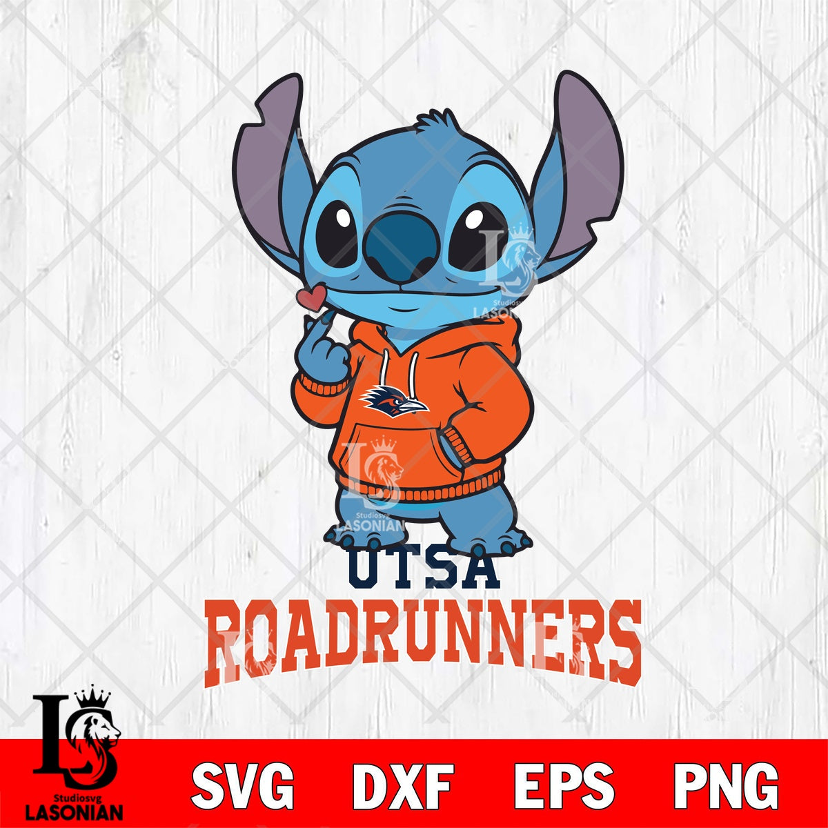 UTSA Roadrunners Stitch finger heart File cut , Football Criucut ...