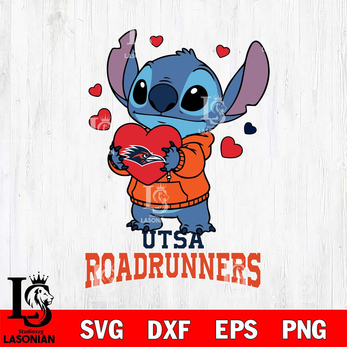 UTSA Roadrunners Stitch heart Digital Download, NCAA SVG DXF EPS PNG ...