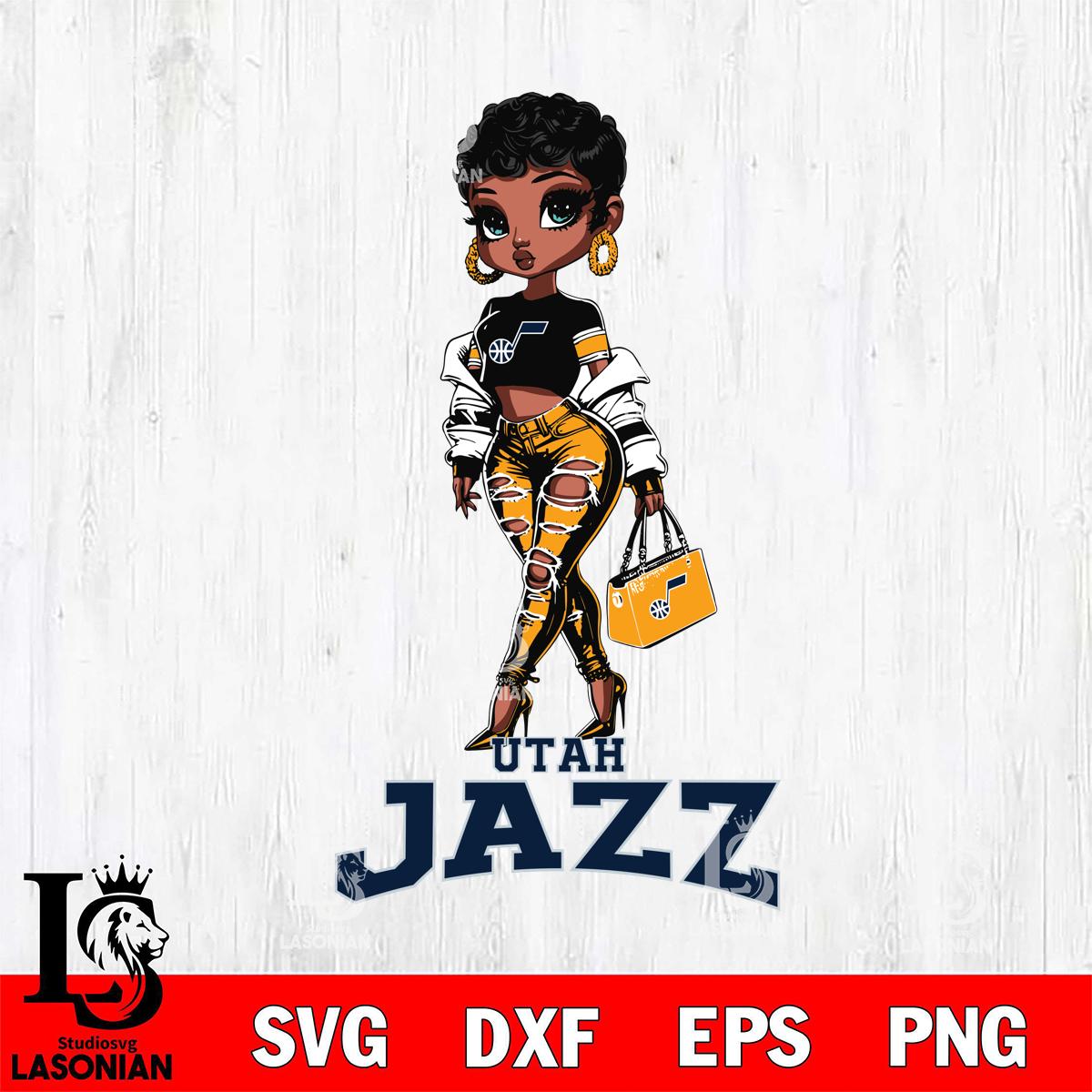 Utah Jazz Beautiful Black Fan Girl – lasoniansvg