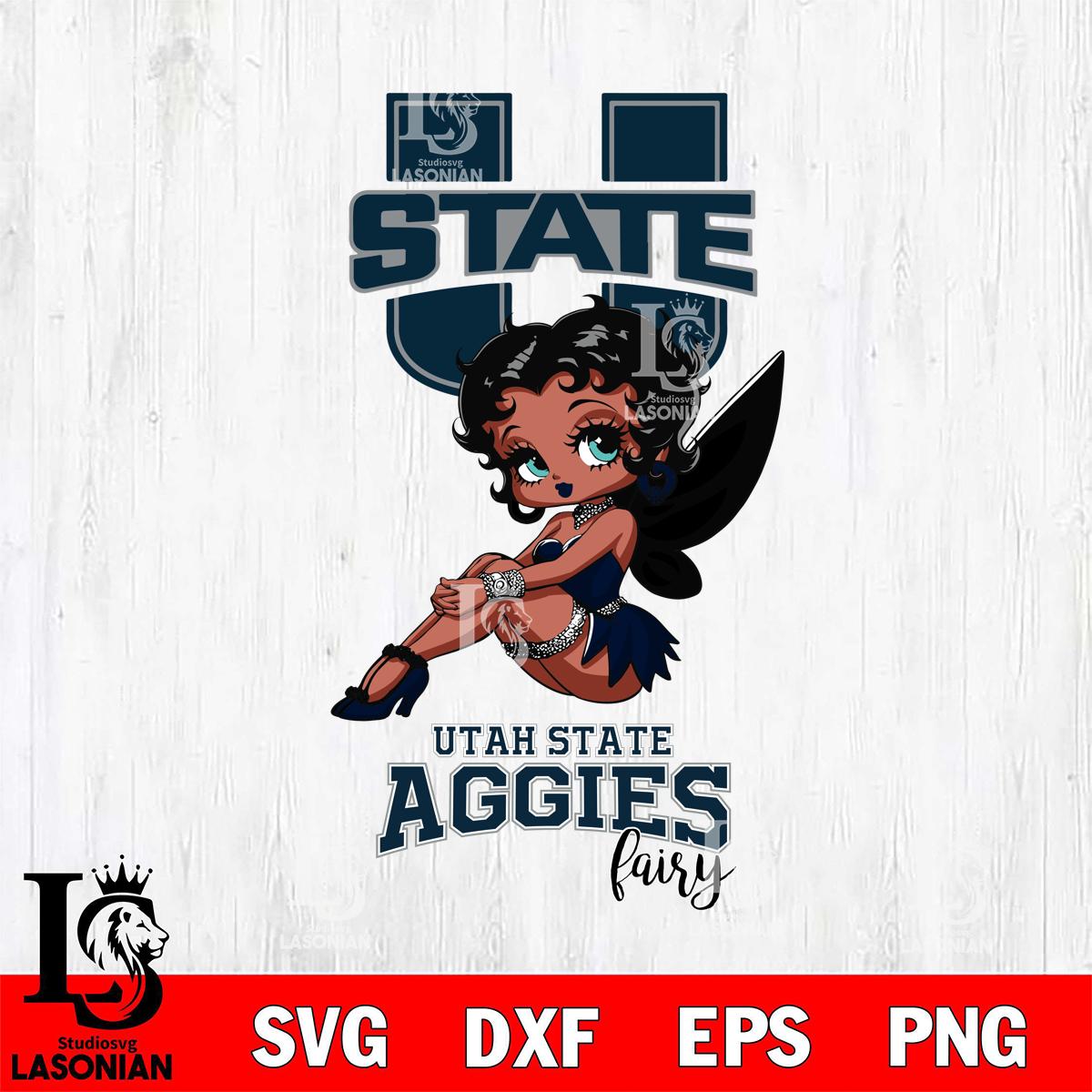 Utah State Aggies Beauty Black Fairy Betty Boop – lasoniansvg