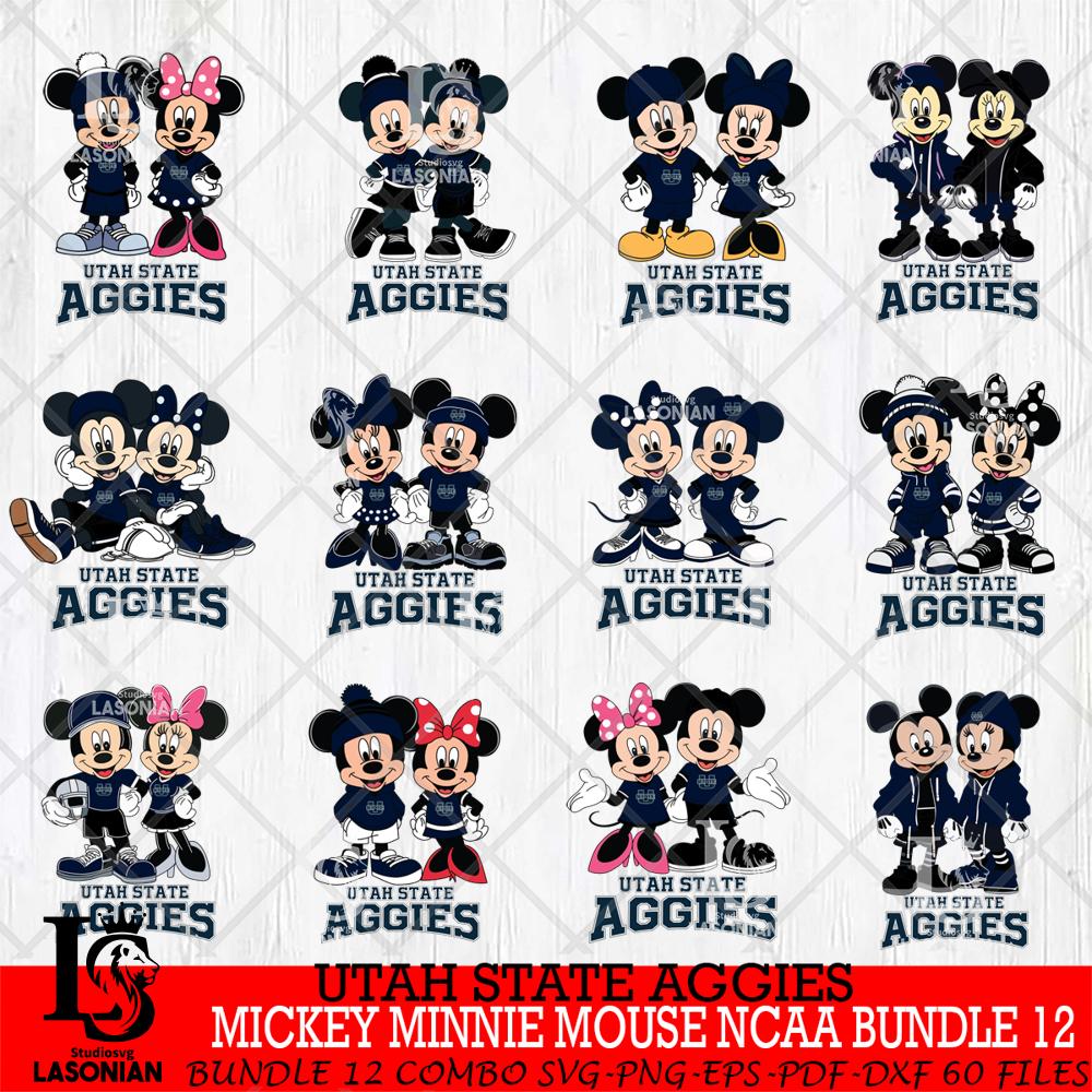 Utah State Aggies Mickey Minnie Mouse NCAA Bundle 12 – lasoniansvg