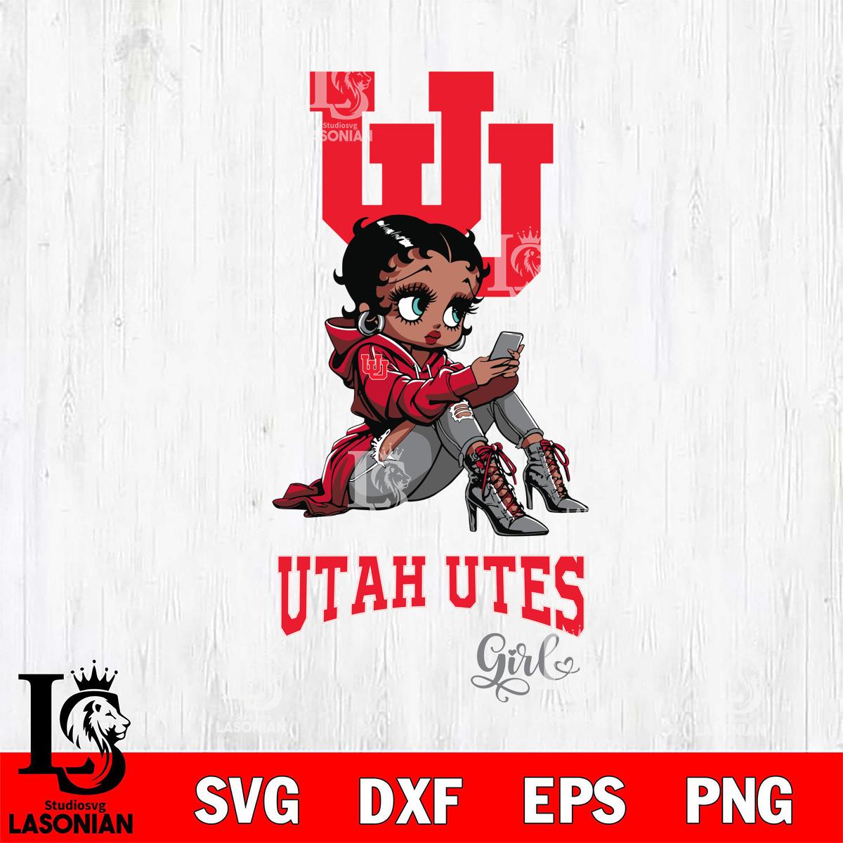 Utah Utes Beauty Black Fan Girl Football – lasoniansvg