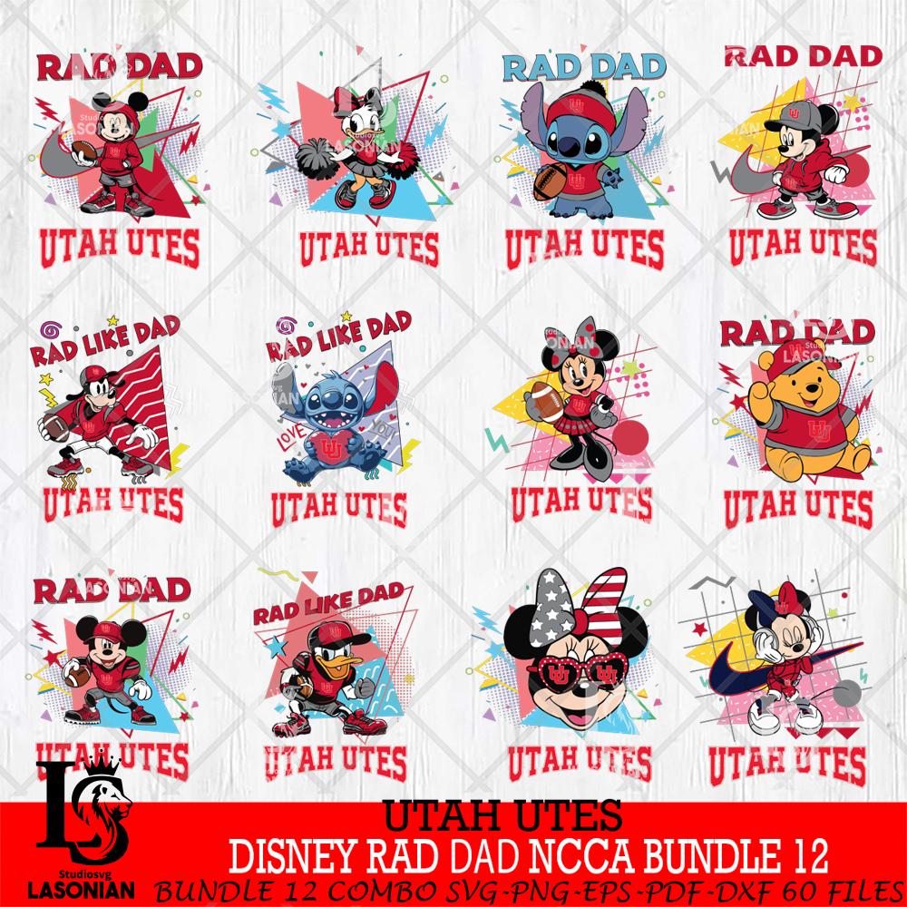 Utah Utes Disney Rad Dad NCAA Bundle 12 – lasoniansvg