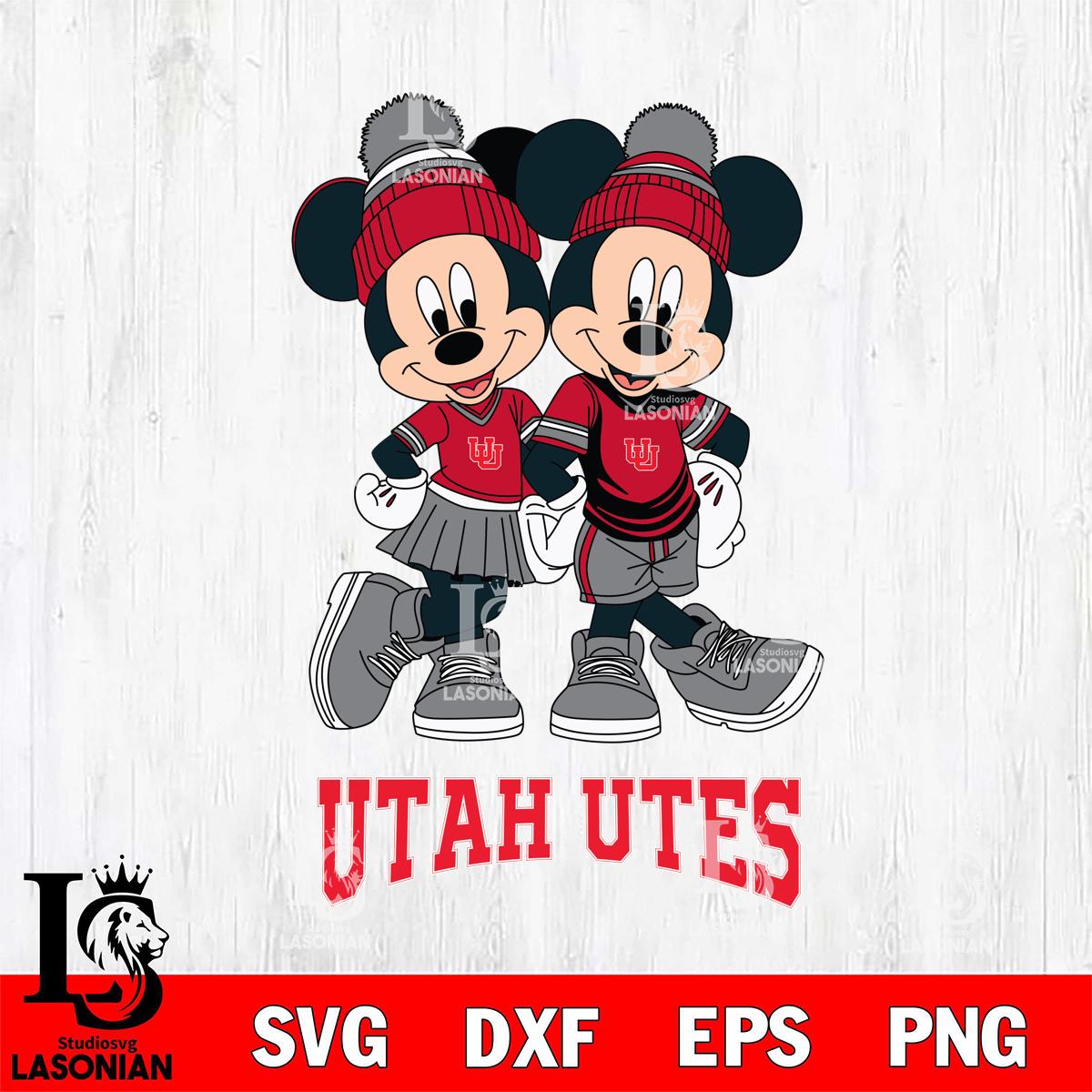 Utah Utes Mickey And Minnie Mouse Football – lasoniansvg