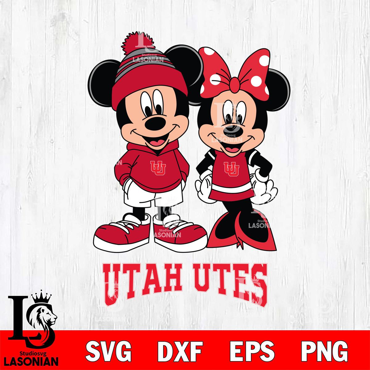 Utah Utes Mickey Minnie Mouse Cute Football – lasoniansvg