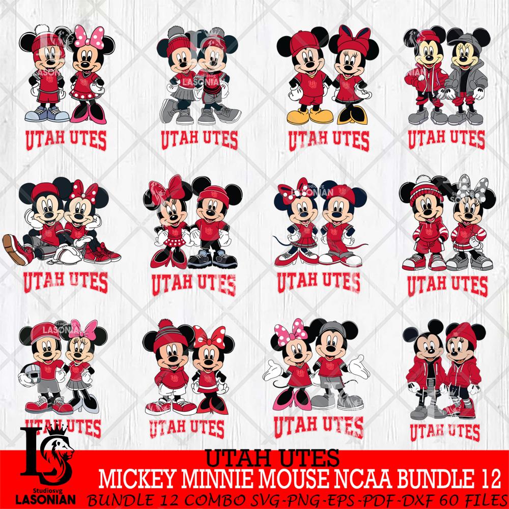 Utah Utes Mickey Minnie Mouse NCAA Bundle 12 – lasoniansvg