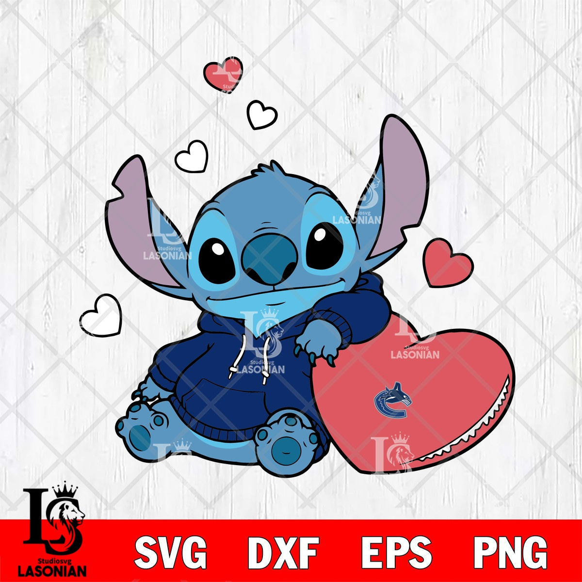 Vancouver Canucks Stitch Hugging Big Heart File cut , Criucut , Digital ...