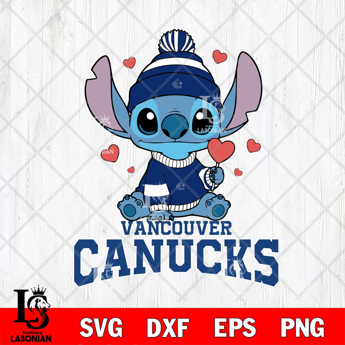 Vancouver Canucks Stitch Valentine Holding Heart File cut , Criucut ...