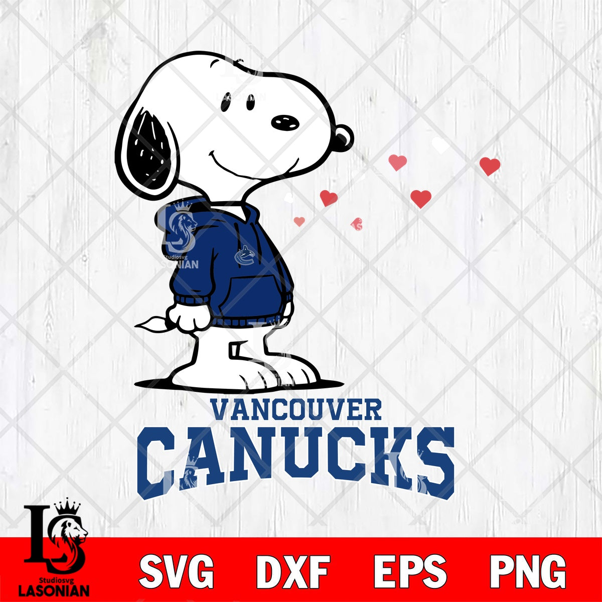 Vancouver Canucks Valentine Snoopy with Heart File cut , Criucut ...