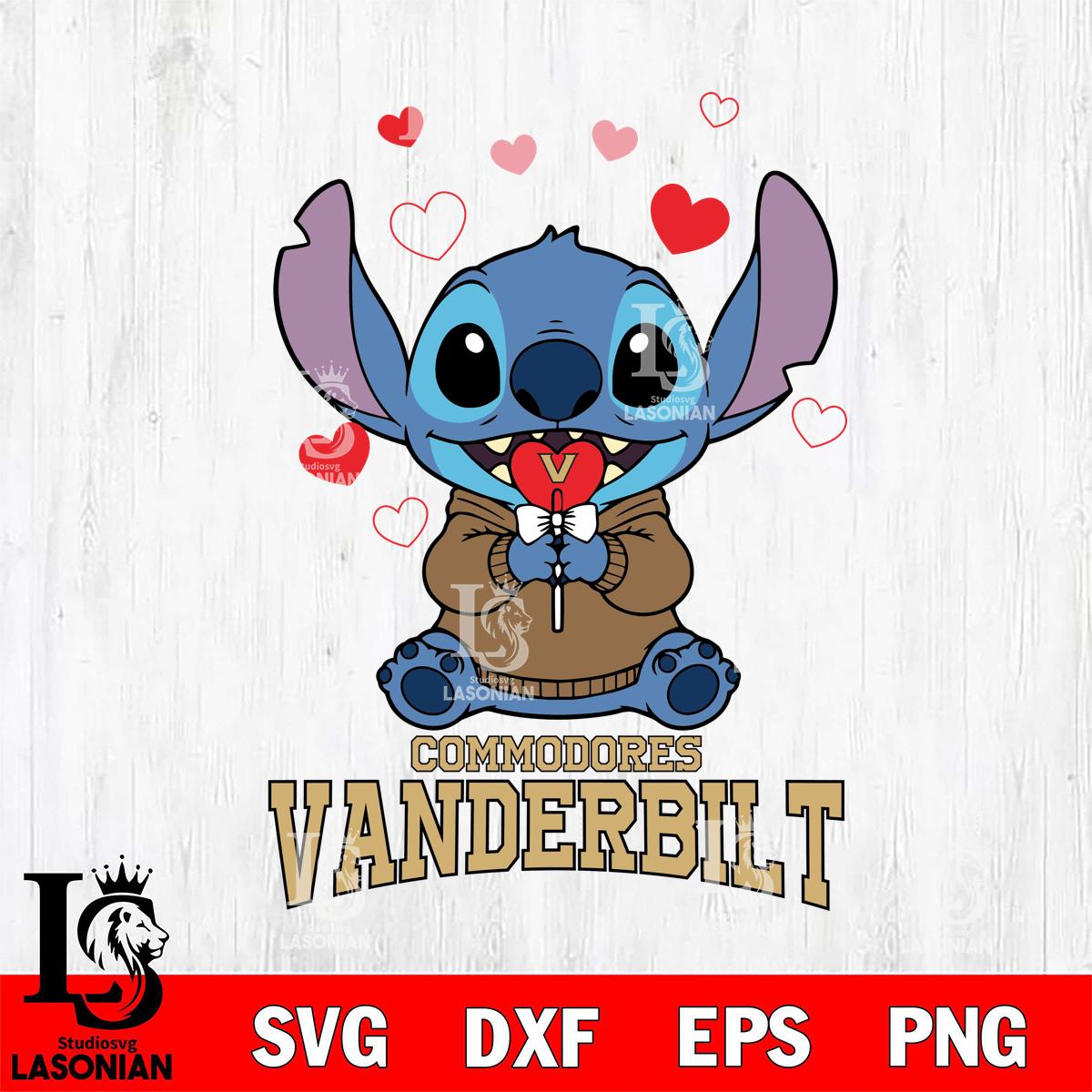 Vanderbilt Commodores Stitch sucette Digital Download, NCAA SVG DXF EPS ...