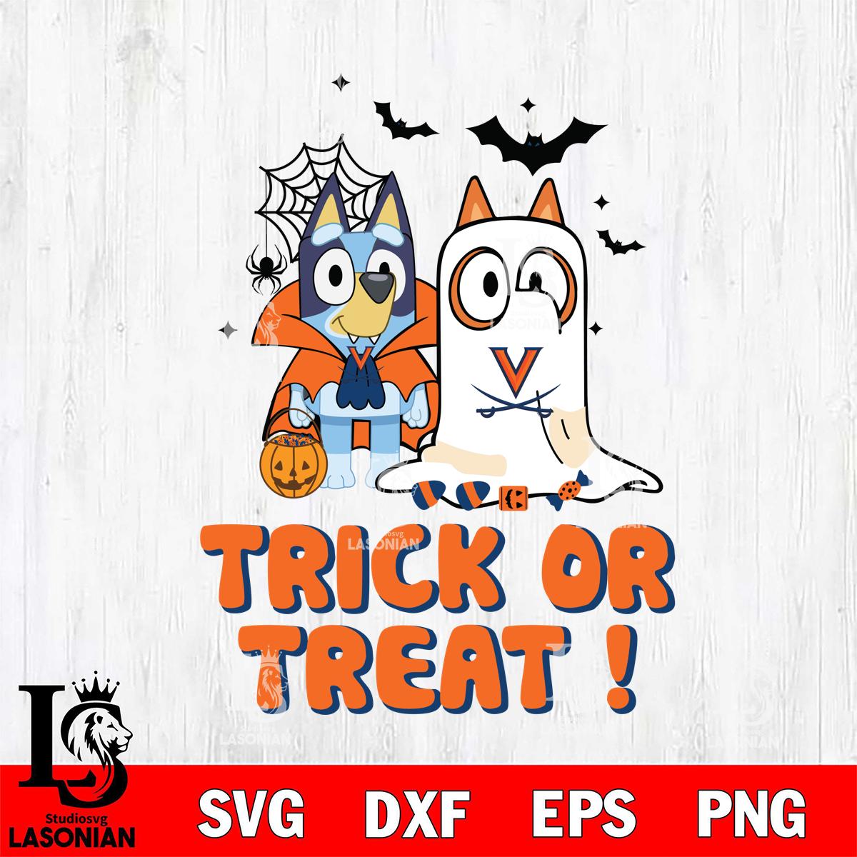 Virginia Cavaliers Bluey Trick or Treat Halloween – lasoniansvg