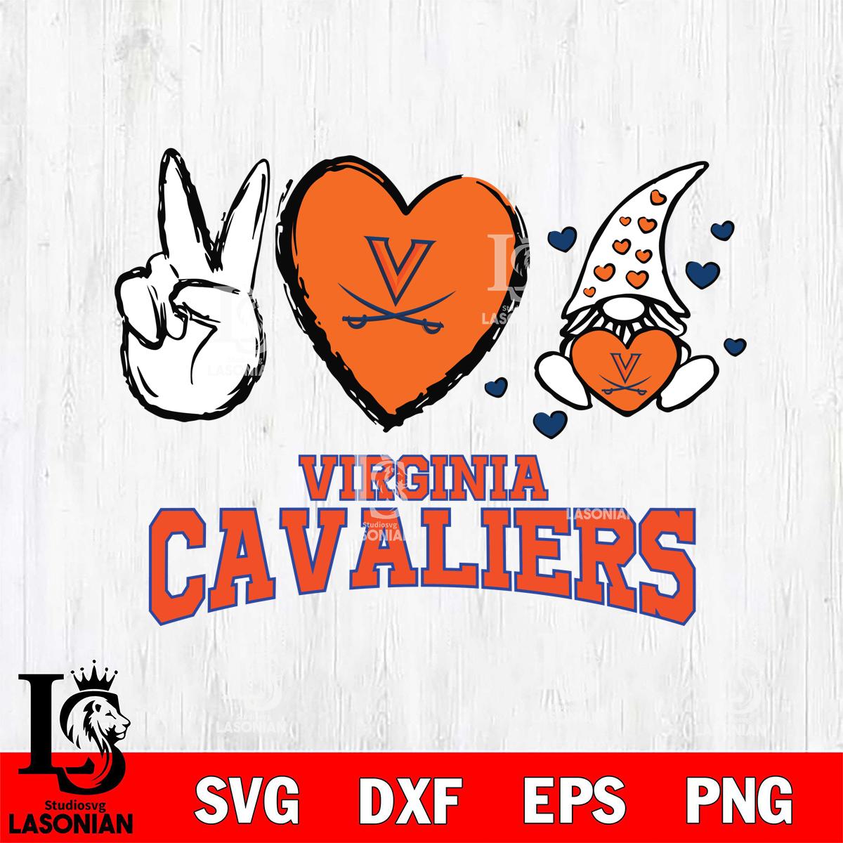 Virginia Cavaliers Gnomes Peace & Love – lasoniansvg