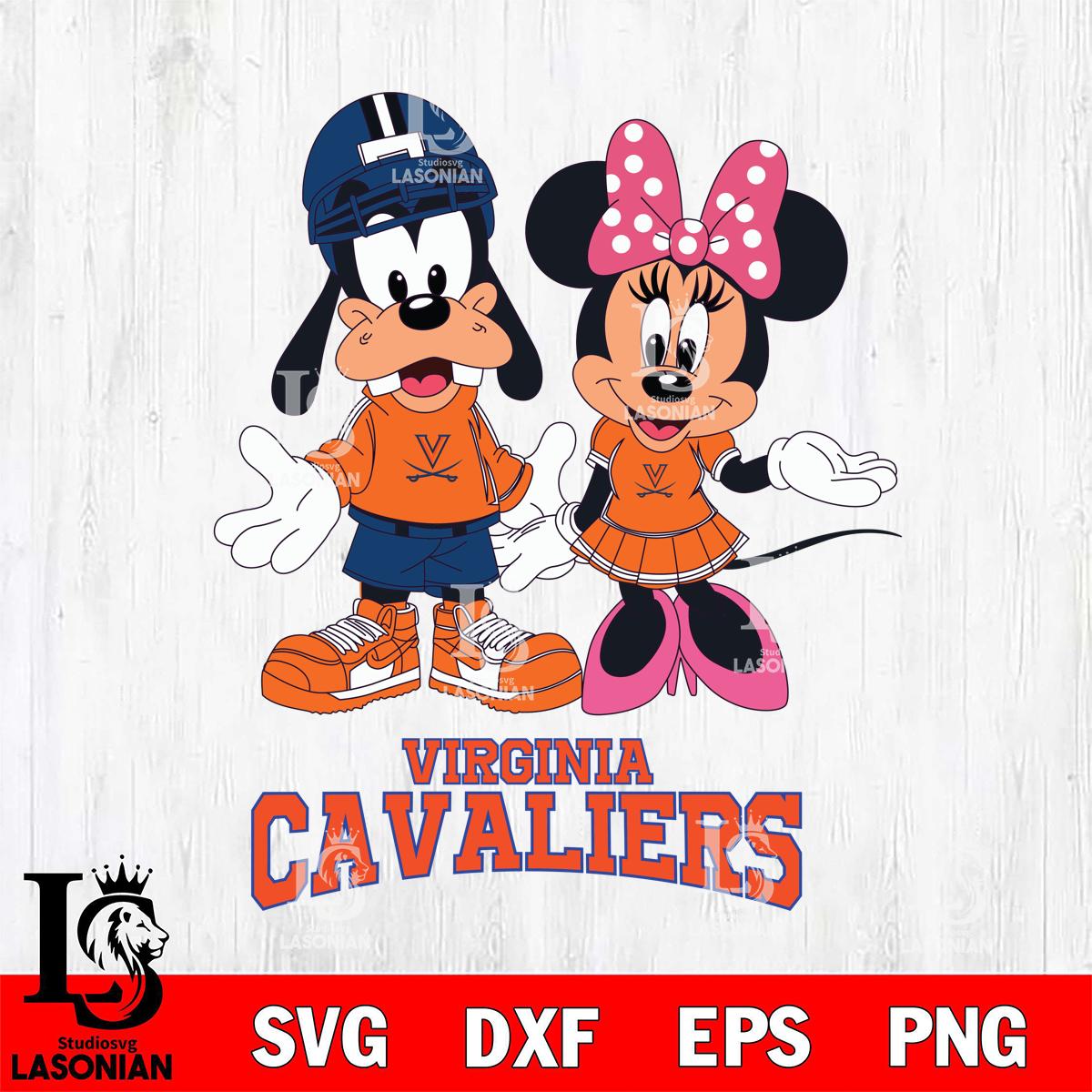 Virginia Cavaliers Goofy and Minnie mouse Football – lasoniansvg