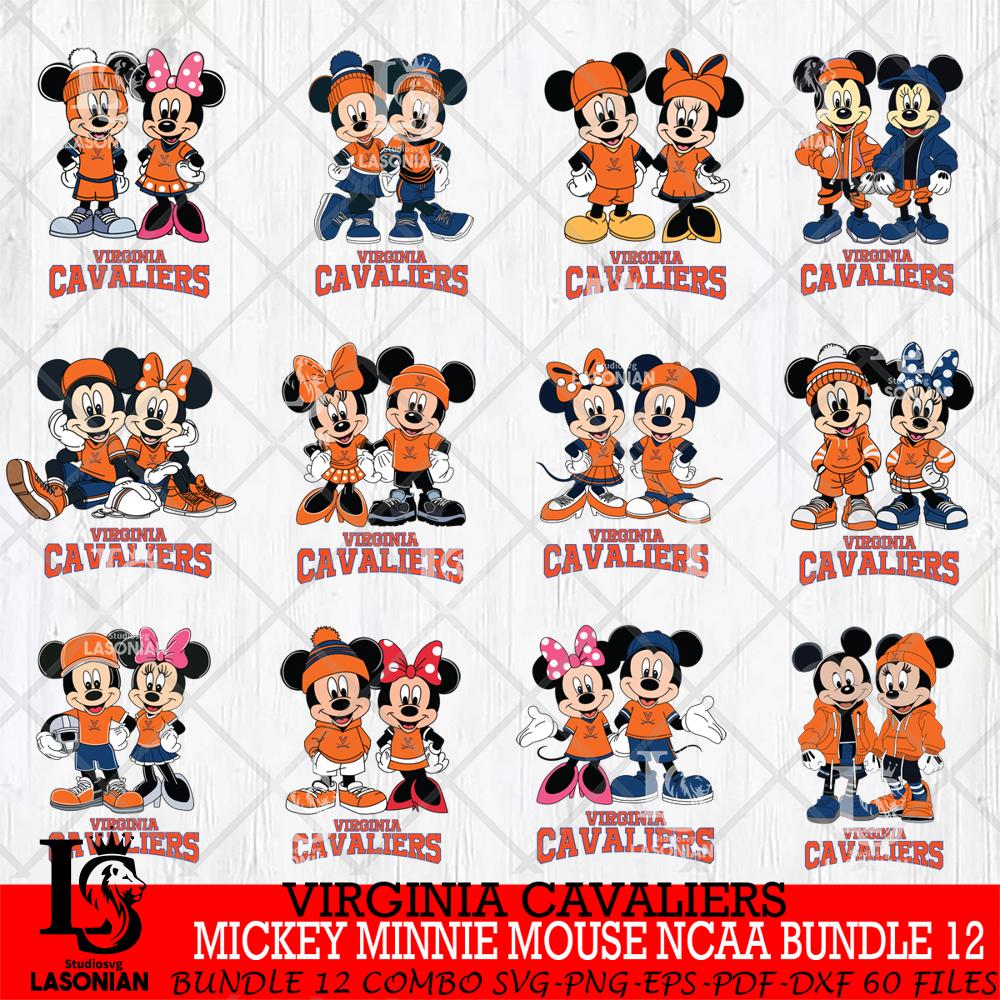 Virginia Cavaliers Mickey Minnie Mouse NCAA Bundle 12 – lasoniansvg