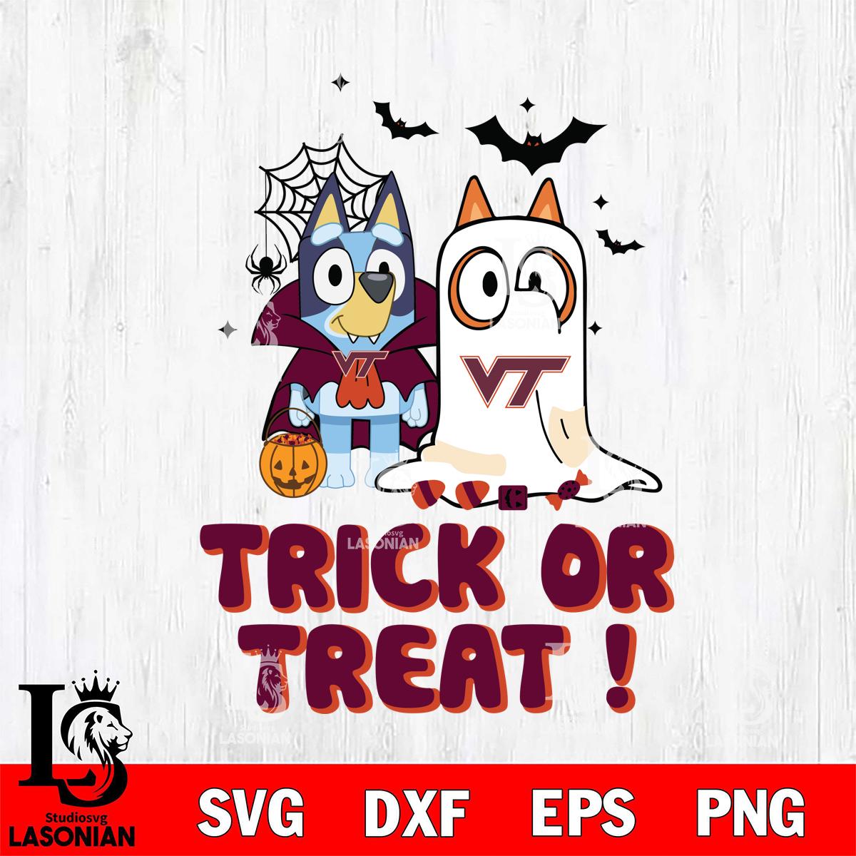 Virginia Tech Hokies Bluey Trick or Treat Halloween – lasoniansvg