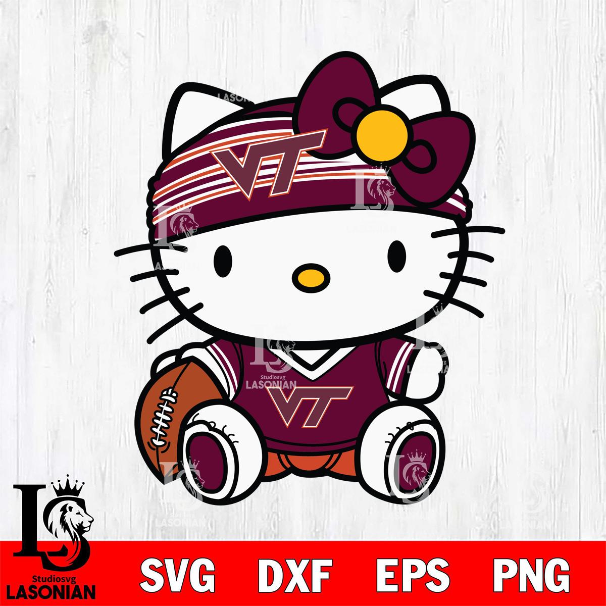 Virginia Tech Hokies Cute Hello Kitty Football 12 – lasoniansvg
