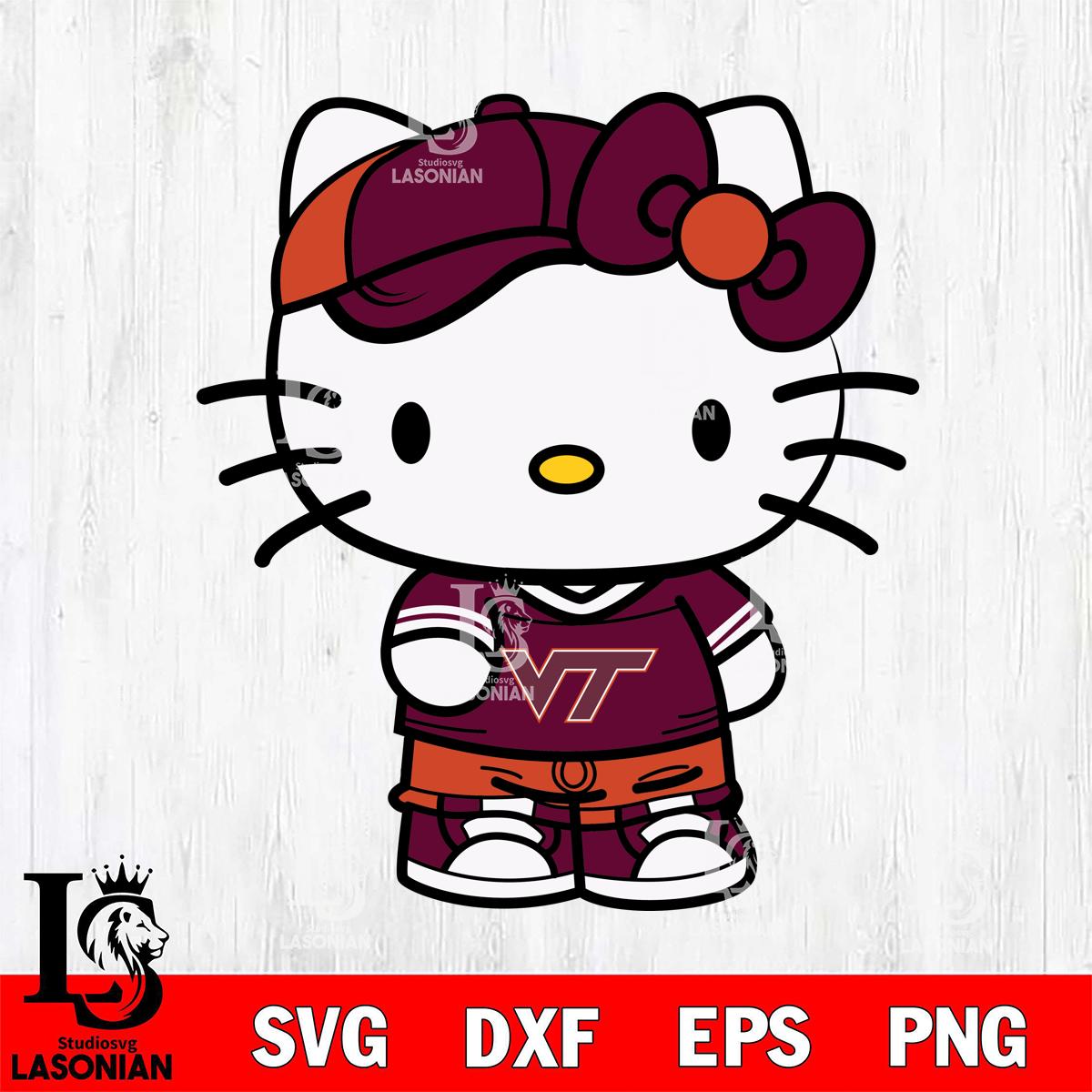 Virginia Tech Hokies Cute Hello Kitty Football 2 – lasoniansvg