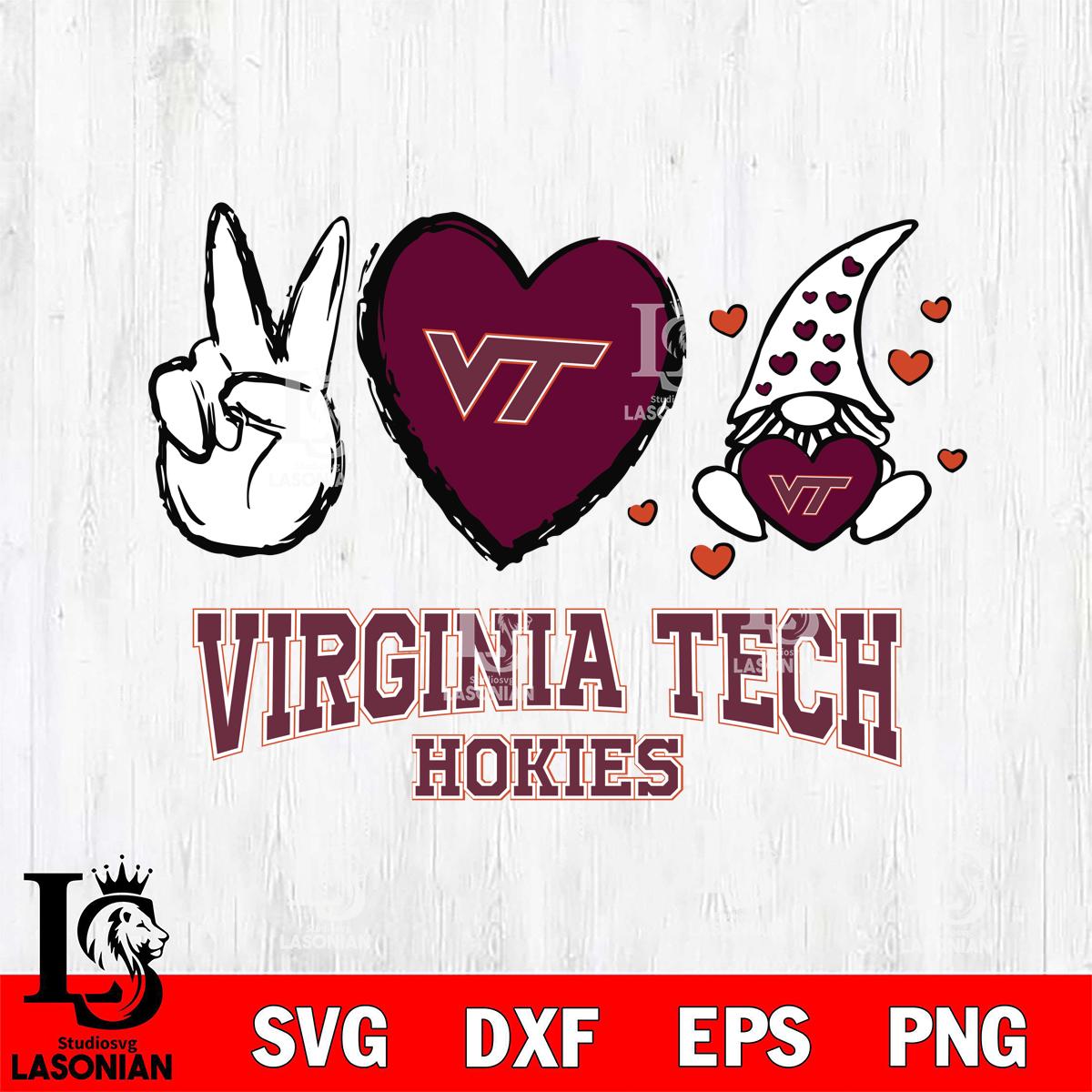 Virginia Tech Hokies Gnomes Peace & Love – lasoniansvg
