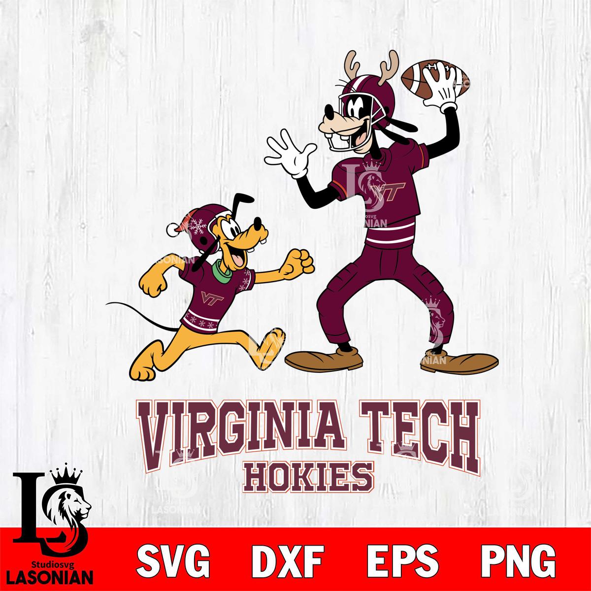 Virginia Tech Hokies Goofy & Pluto Football – lasoniansvg
