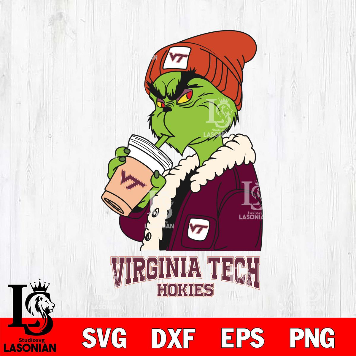 Virginia Tech Hokies Grinch Bougie Football – lasoniansvg