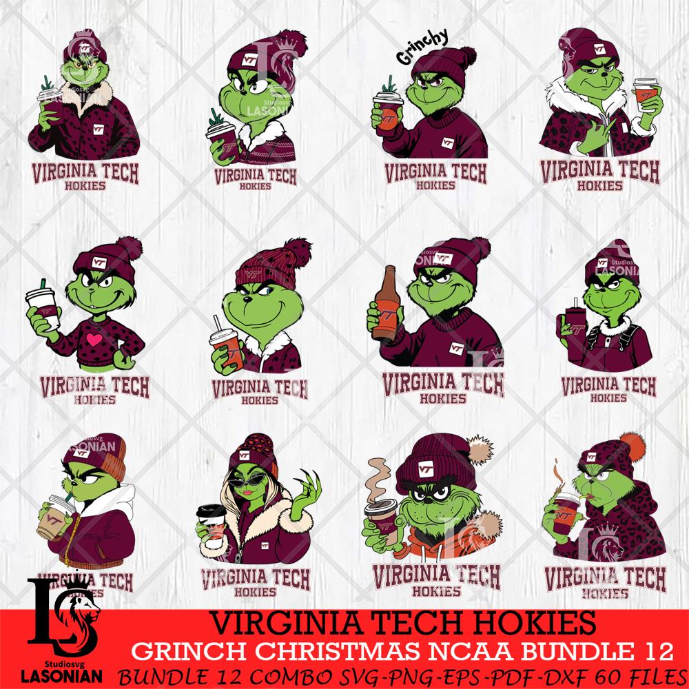 Virginia Tech Hokies Grinch Christmas NCAA Bundle 12 – lasoniansvg