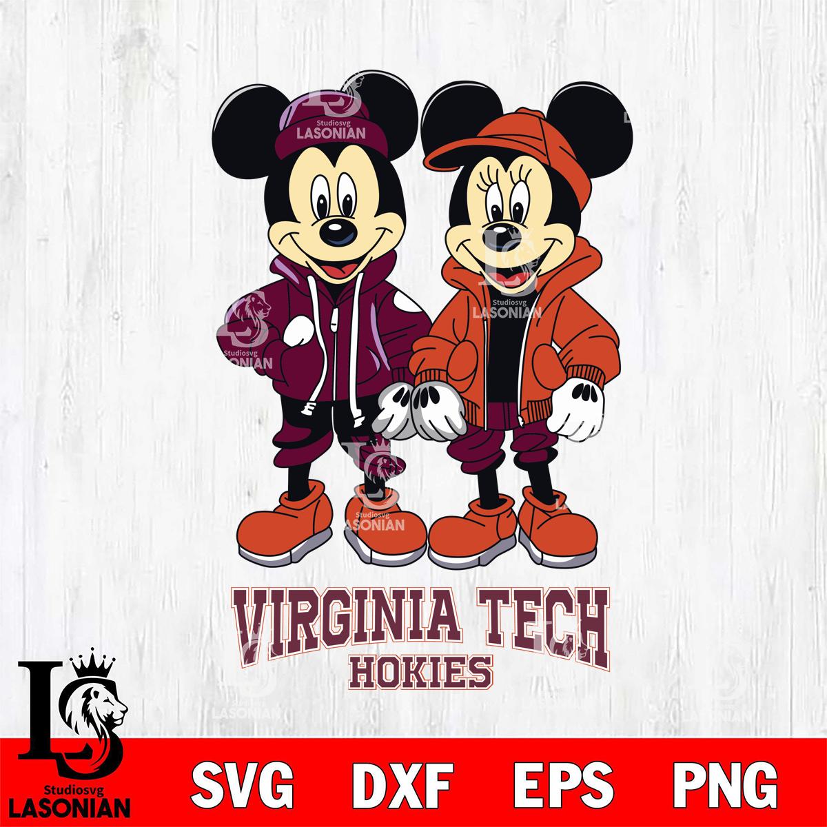 Virginia Tech Hokies Mickey Minnie Mouse Football – lasoniansvg