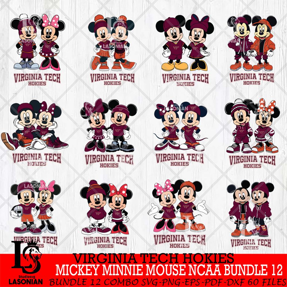 Virginia Tech Hokies Mickey Minnie Mouse NCAA Bundle 12 – lasoniansvg