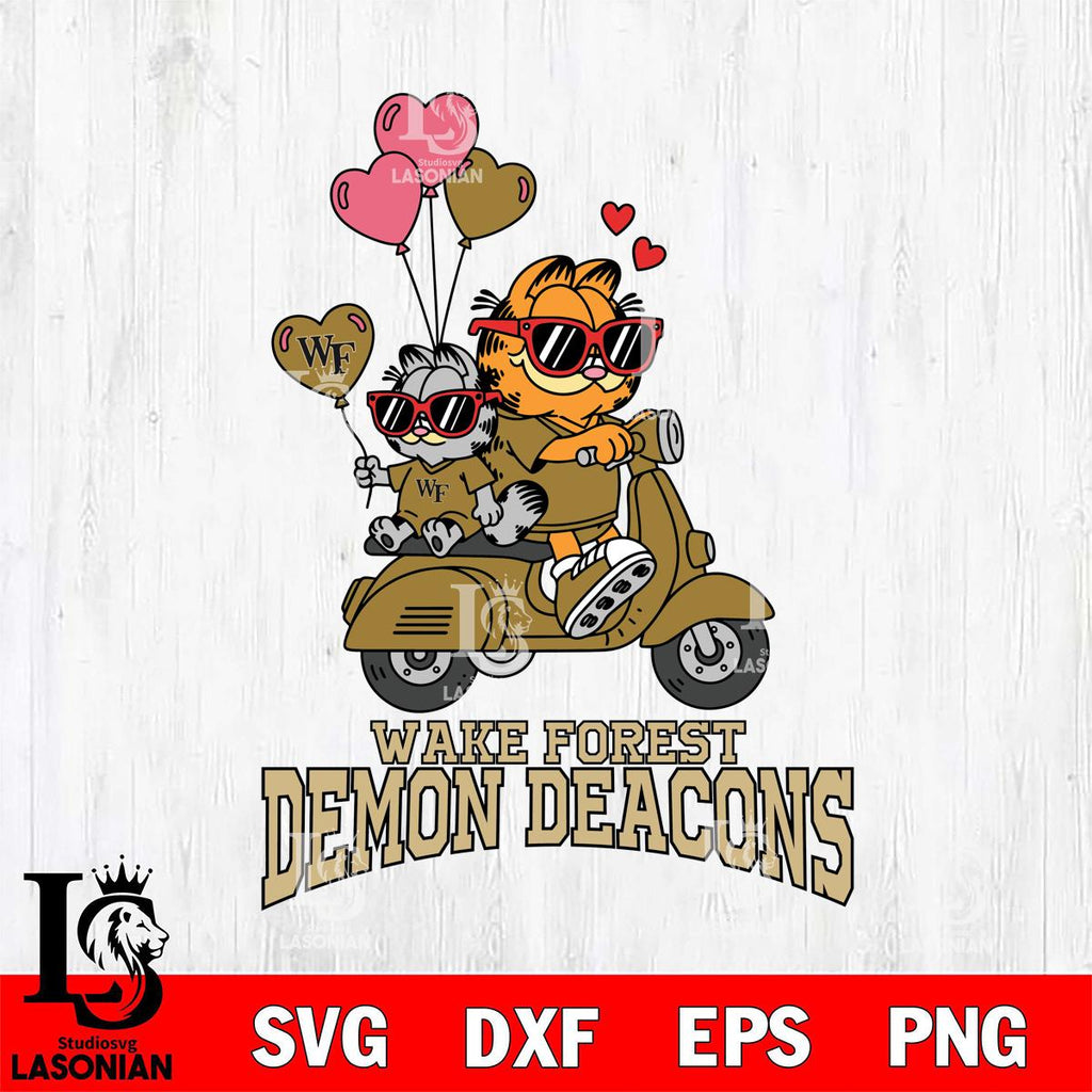 Wake Forest Demon Deacons Garfield and Nermal Valentine File Cut, NCAA ...