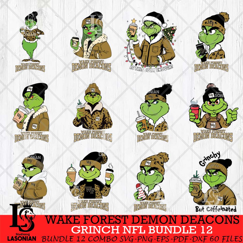 Wake Forest Demon Deacons Grinch NFL Bundle 12 SVG – lasoniansvg