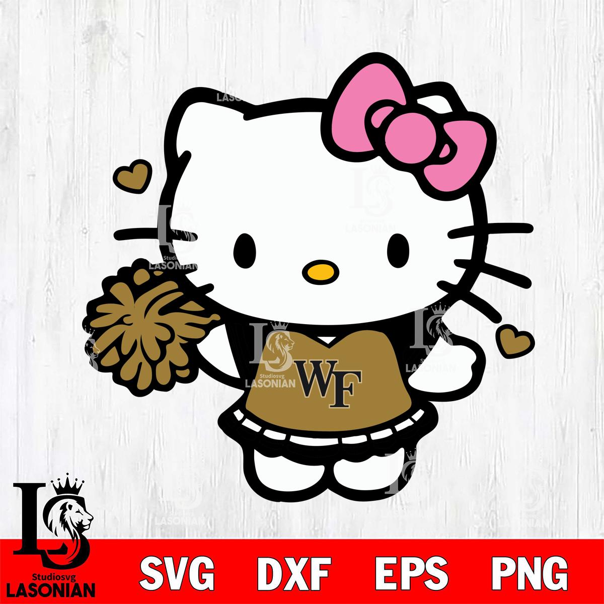 Wake Forest Demon Deacons Hello Kitty Cheerleader 6 – lasoniansvg