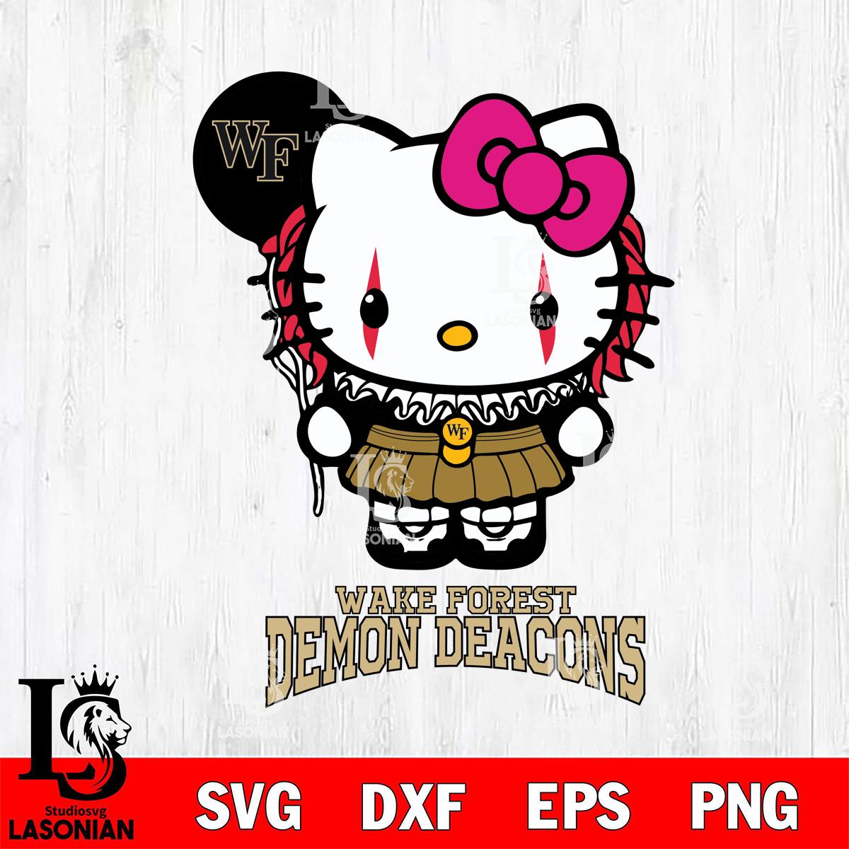 Wake Forest Demon Deacons Hello Kitty Horror 7 – lasoniansvg