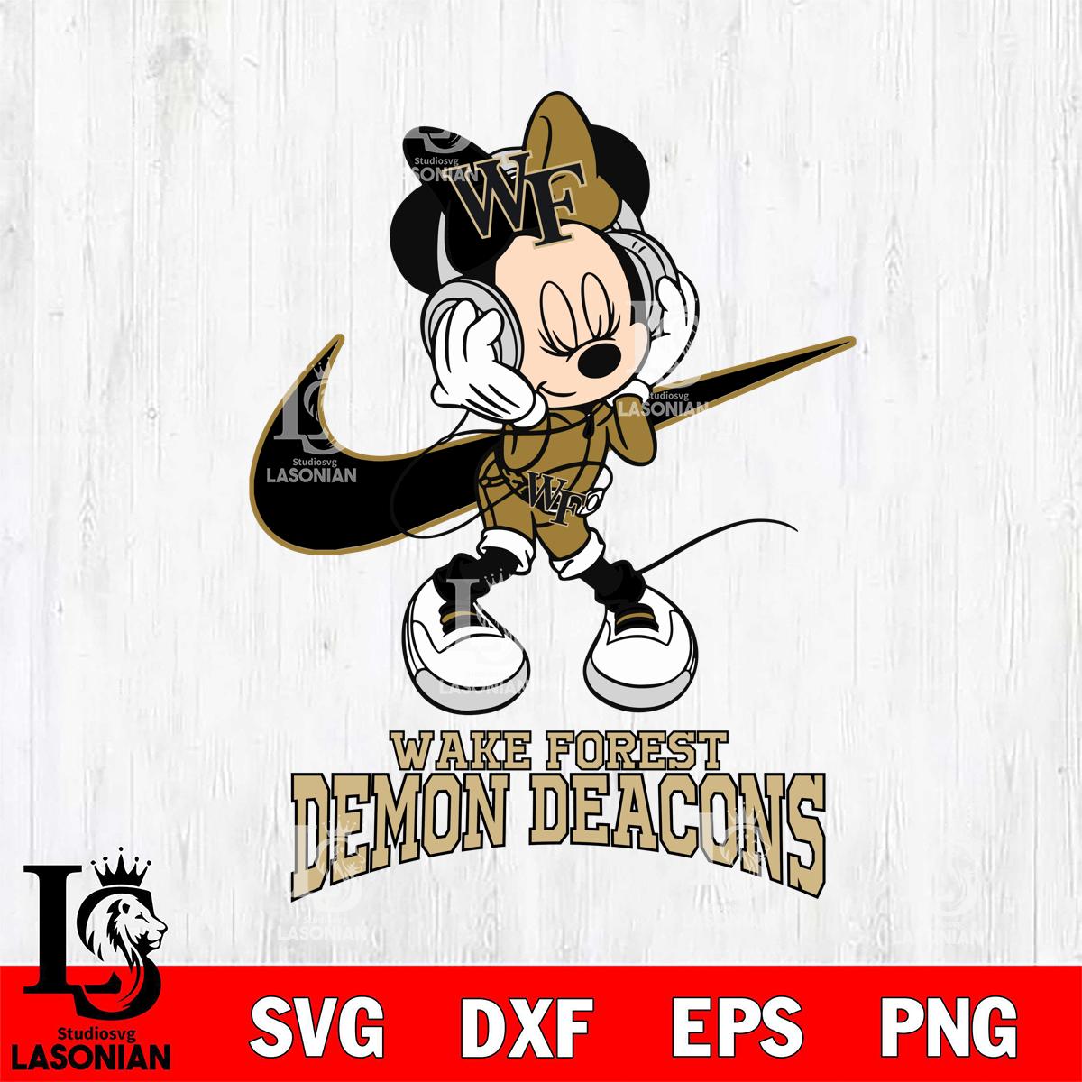 Wake Forest Demon Deacons Minnie Mouse Dancing NIKE – lasoniansvg