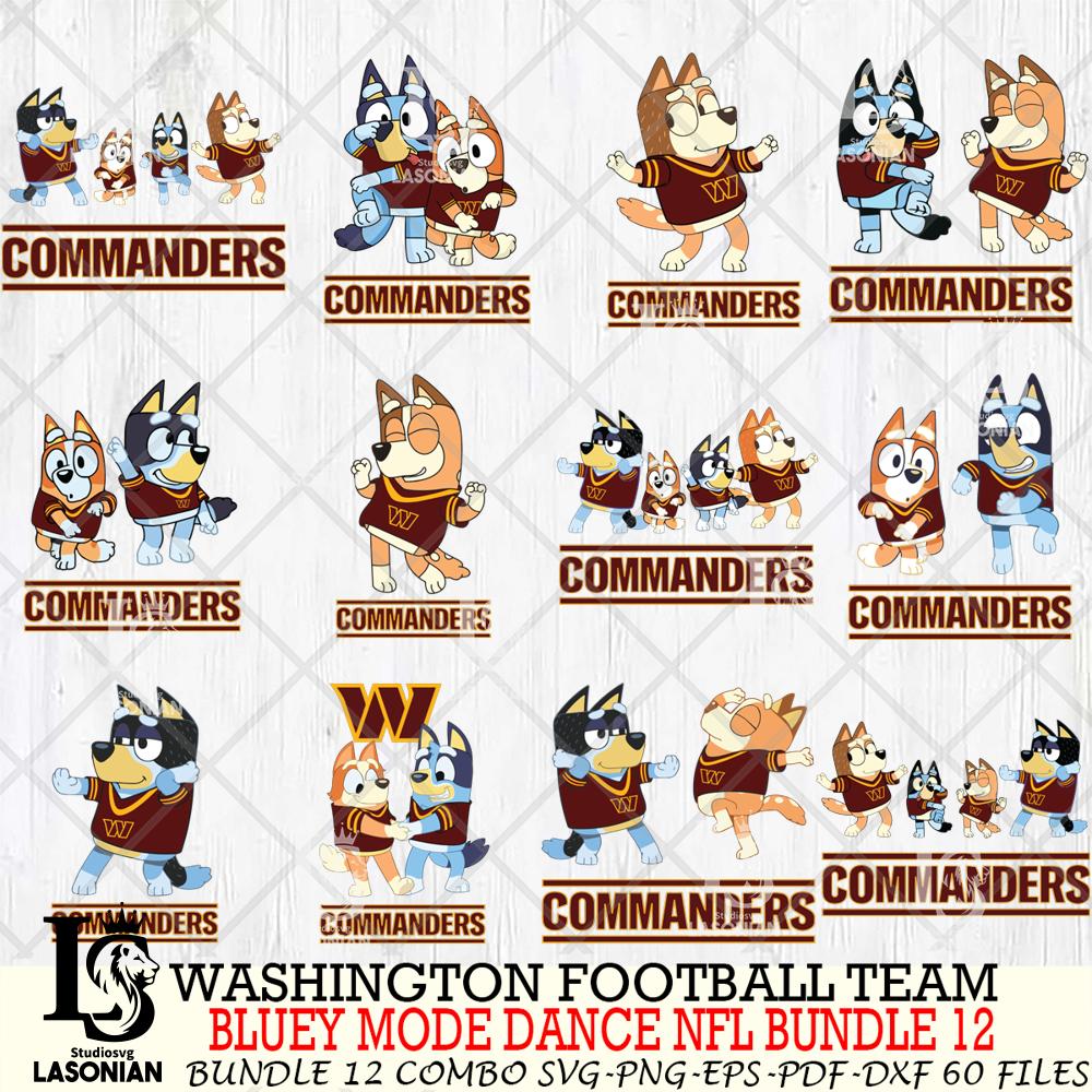 Washington Football Team Bluey Dance NFL Bundle 12 SVG – lasoniansvg